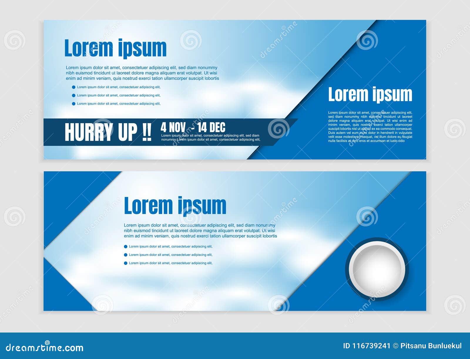 Modern Business Banner Template, Blue Theme Stock Vector - Illustration ...