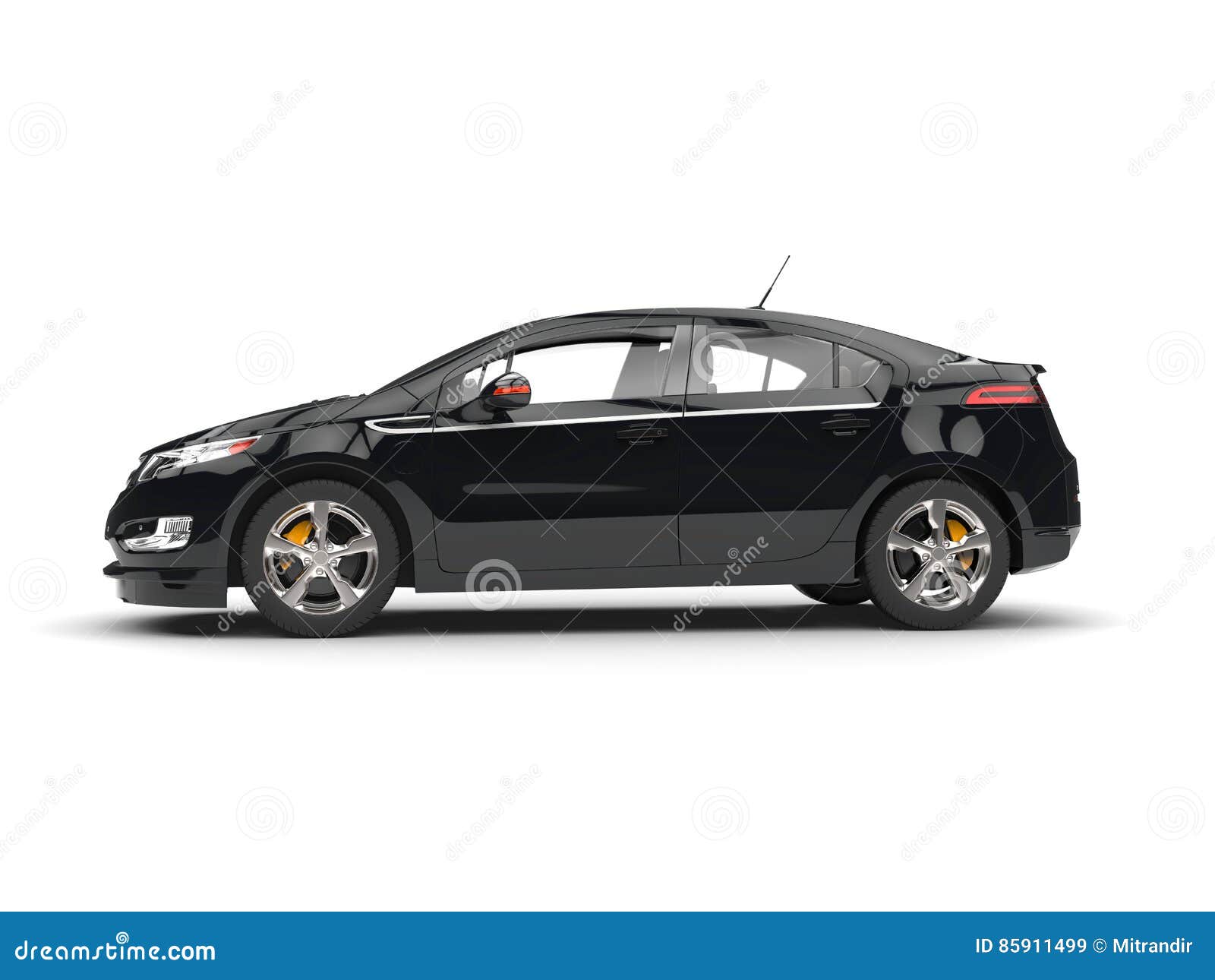 Modern Business Black Car - Side View Stock Illustration - Illustration ...