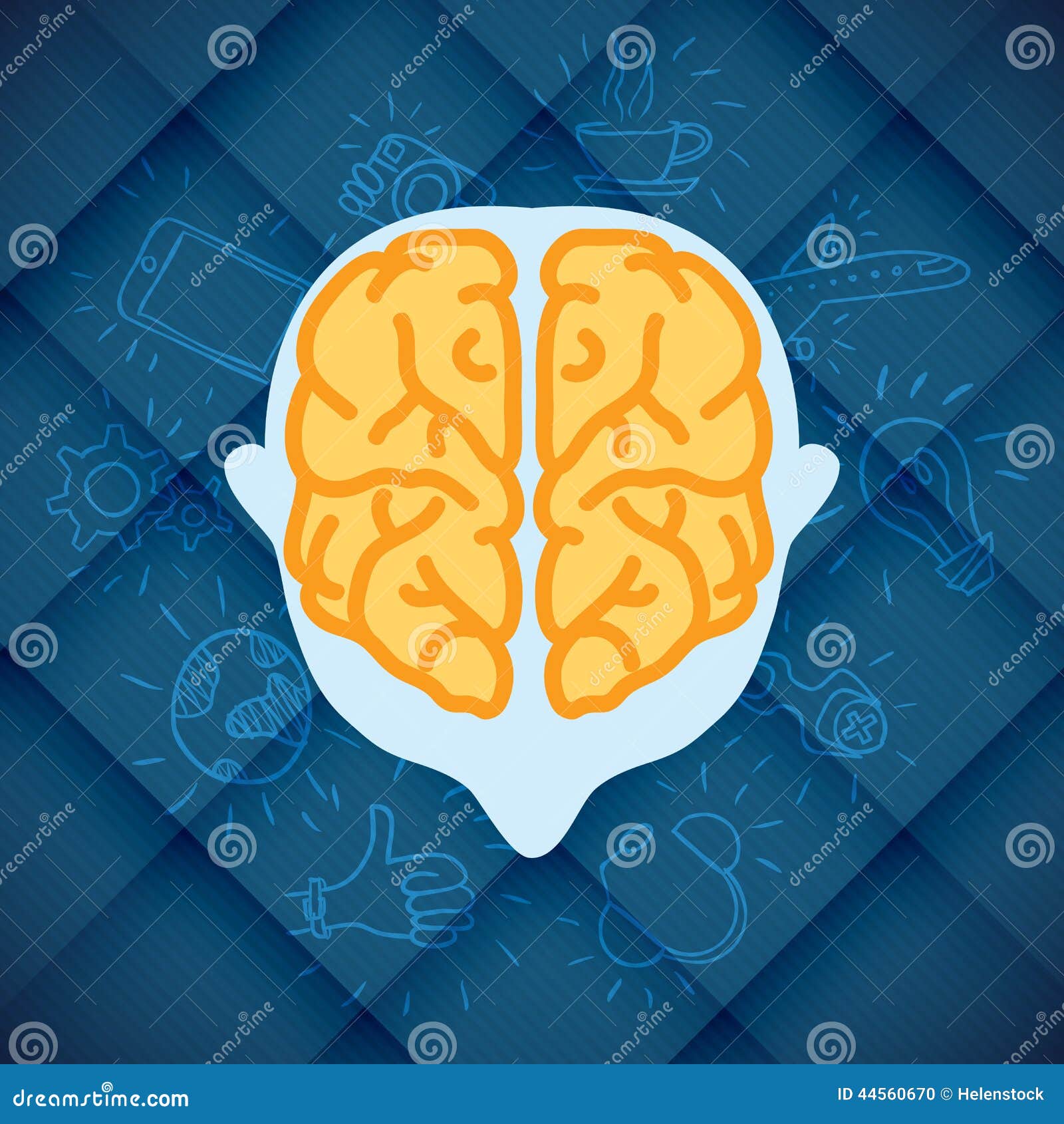 Modern Business Brain Concepts in Flat Design Stock Vector ...