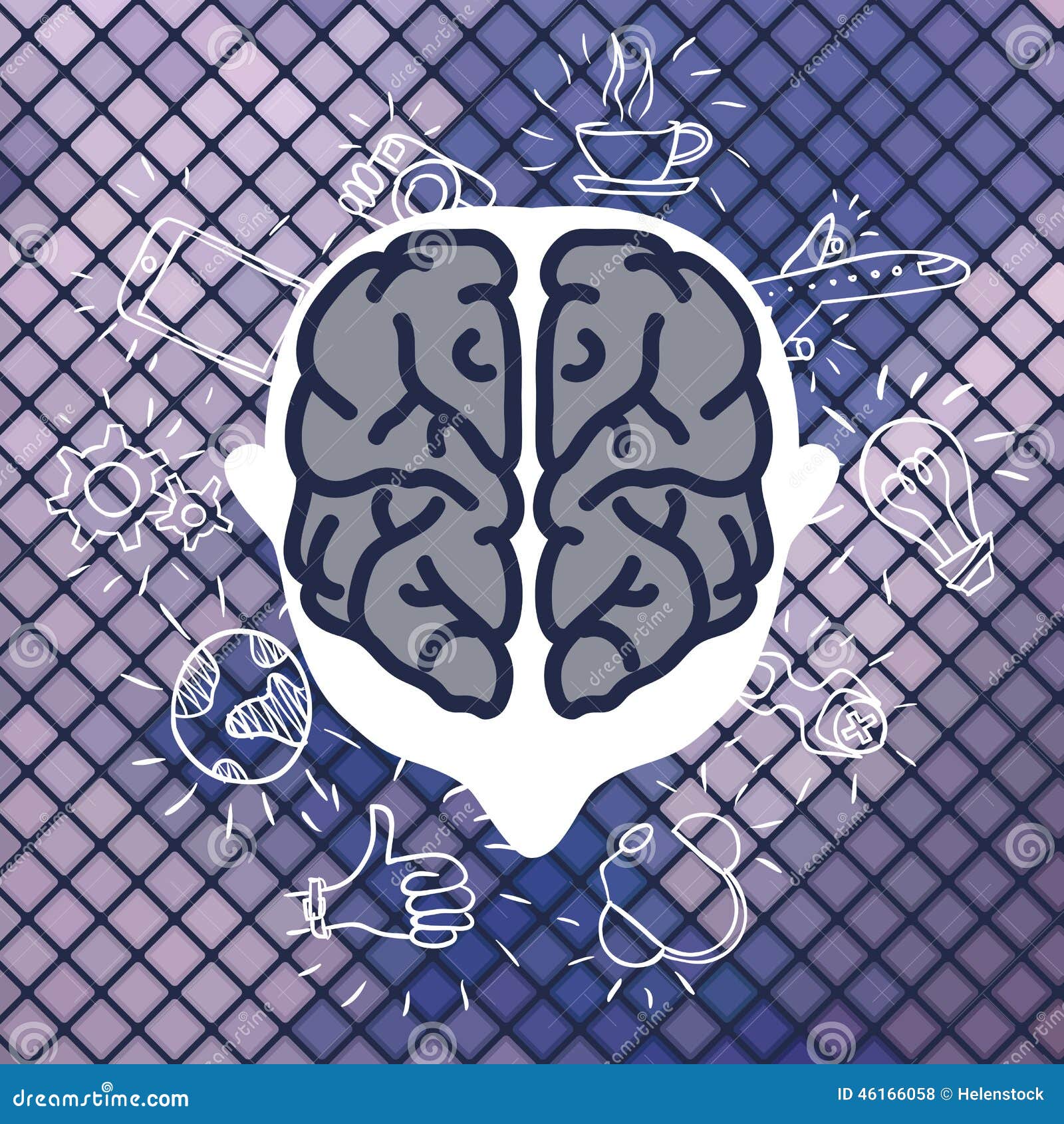 Modern Business Brain Concepts in Flat Design Stock Vector ...