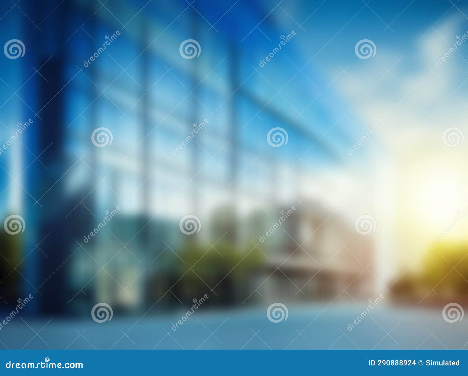 Modern Business Building Architecture with Blur Effect Made with ...