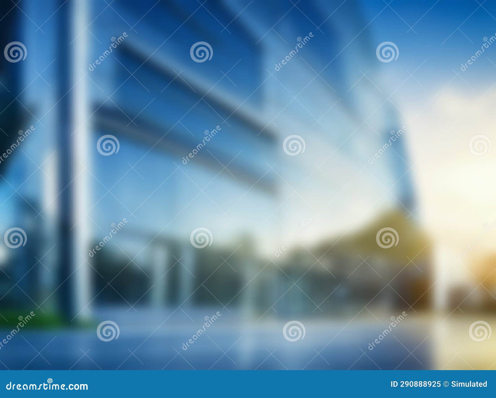 Modern Business Building Architecture with Blur Effect Made with ...