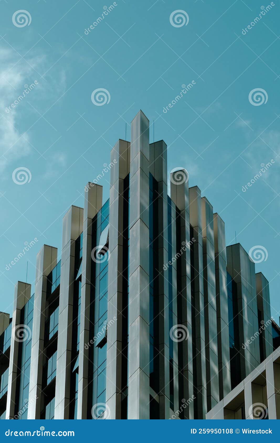 Modern, Business Building and the Sky in Downtown, Vertical Stock Photo ...