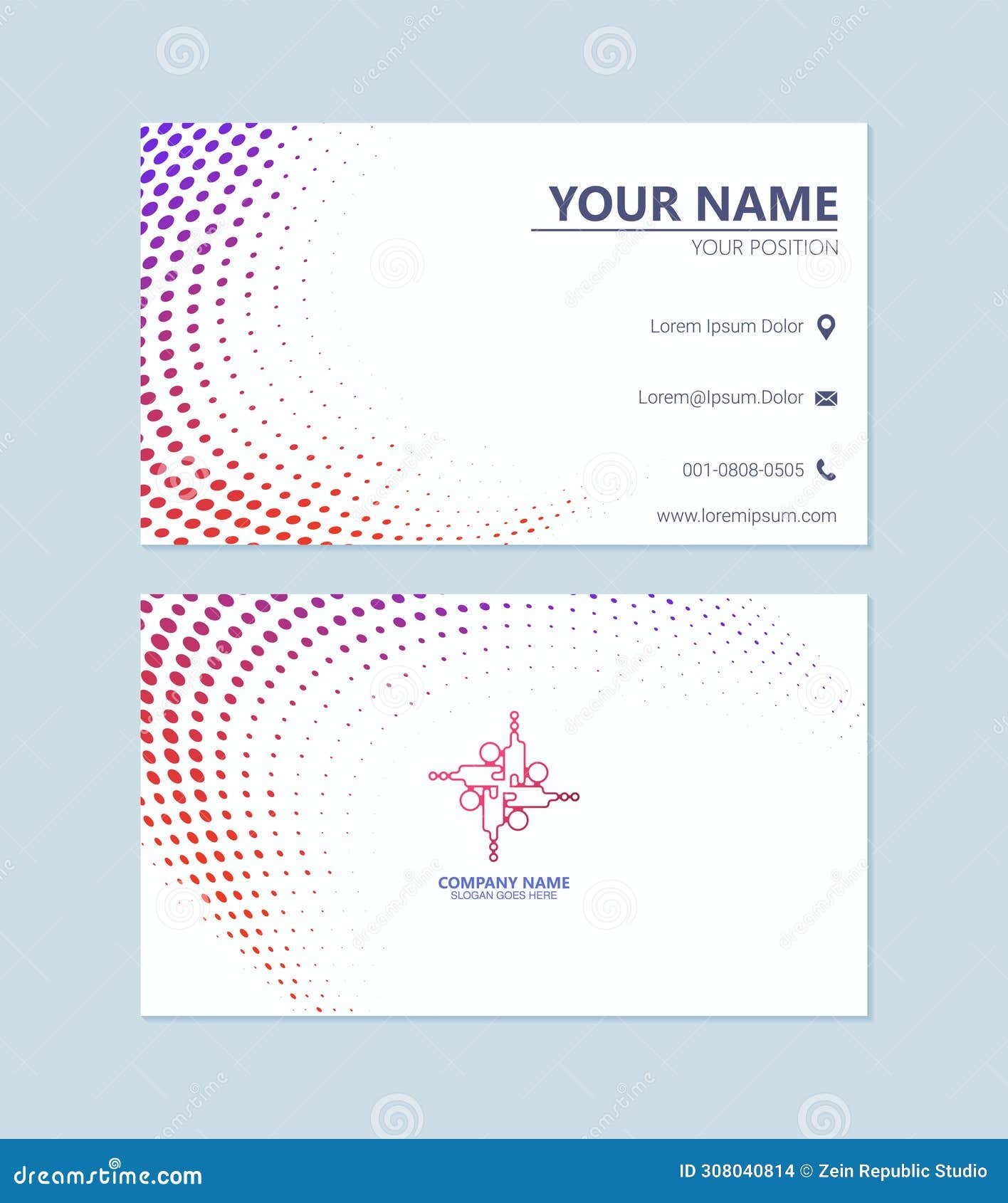 Modern Business Card Design with Abstract Dot Stock Vector ...