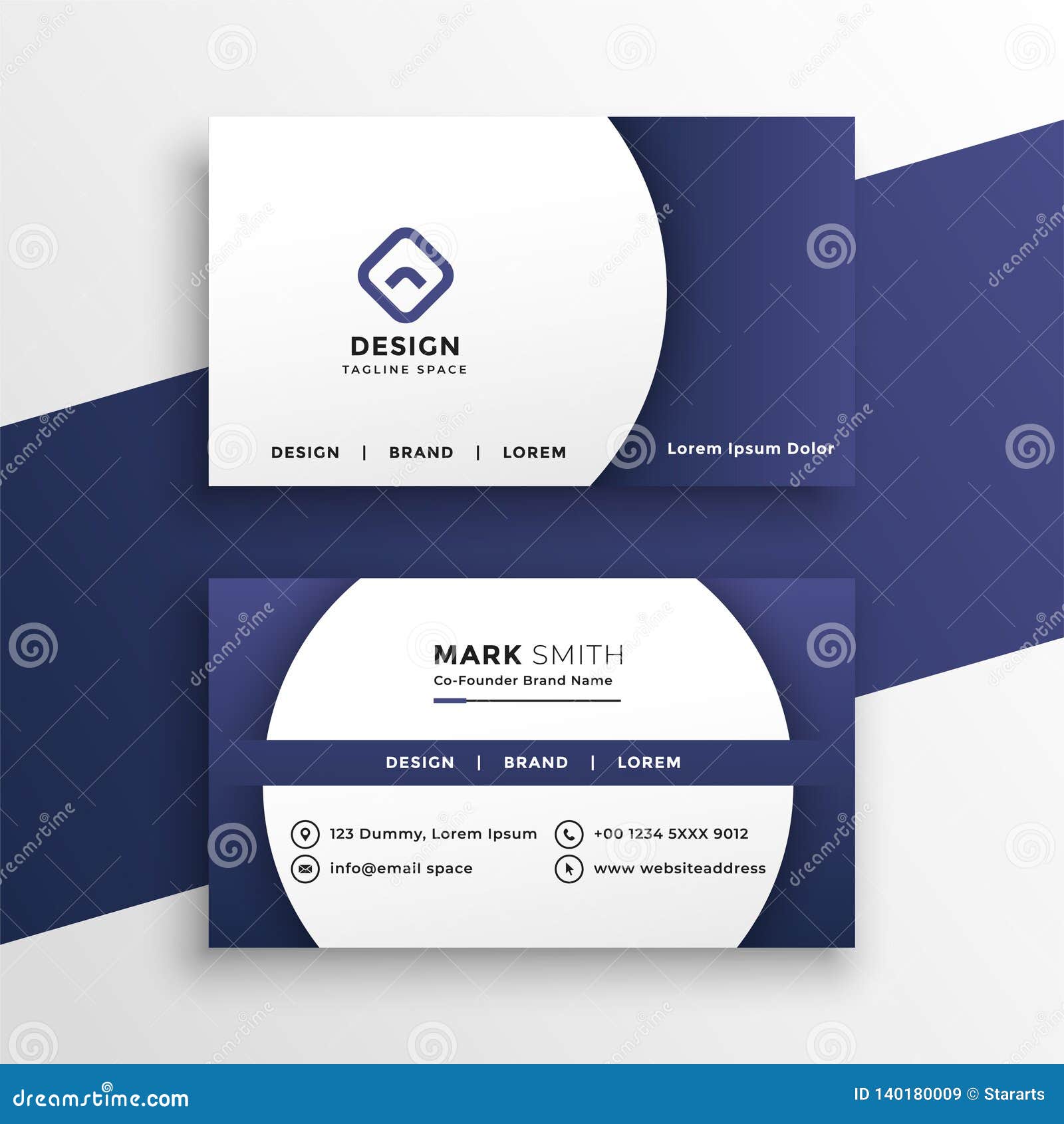 Modern Business Card Presentation Template Stock Vector - Illustration ...