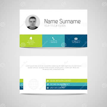 Modern Business Card Template with Flat User Interface Stock Vector ...