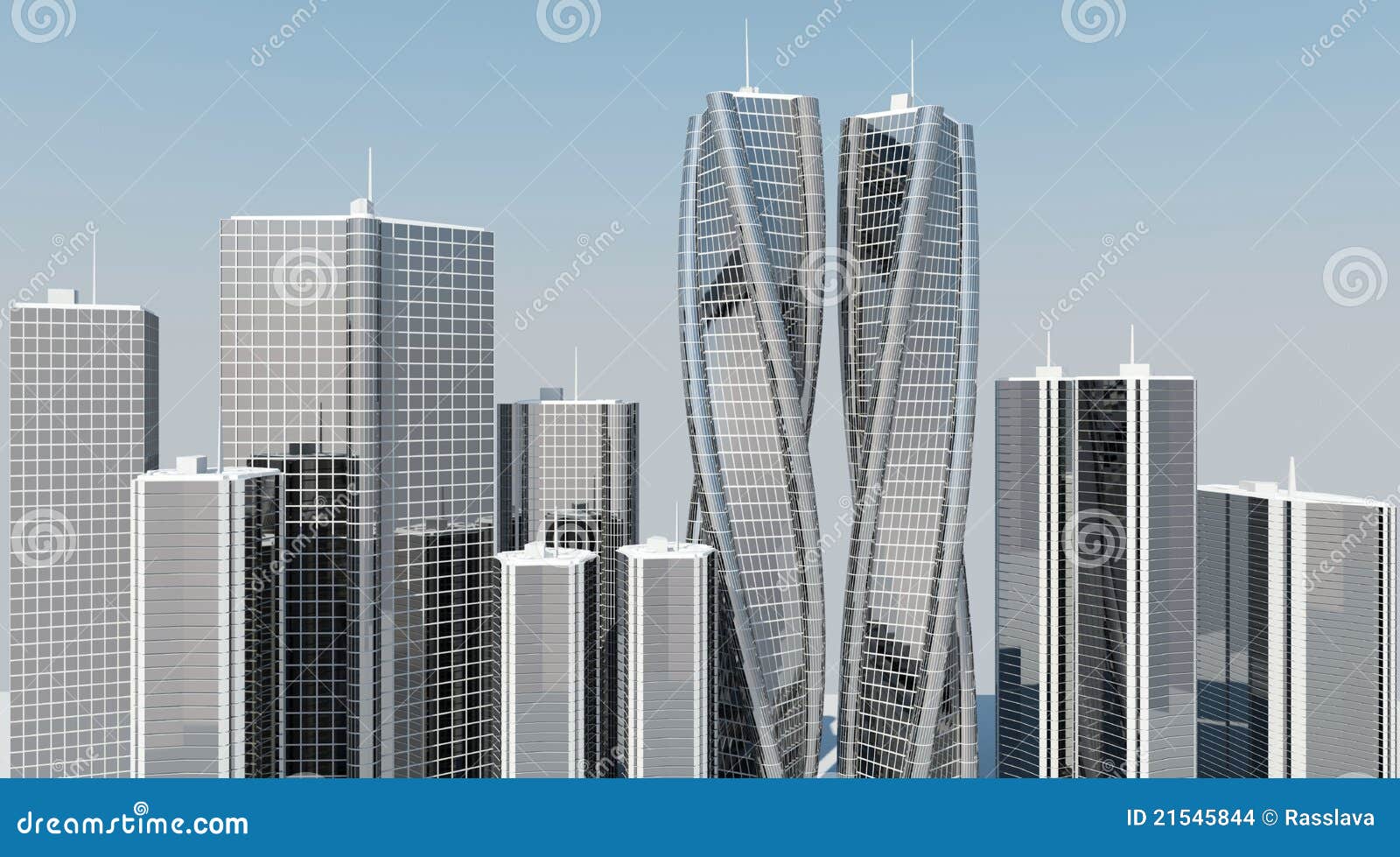 Modern Business Center stock illustration. Illustration of block - 21545844