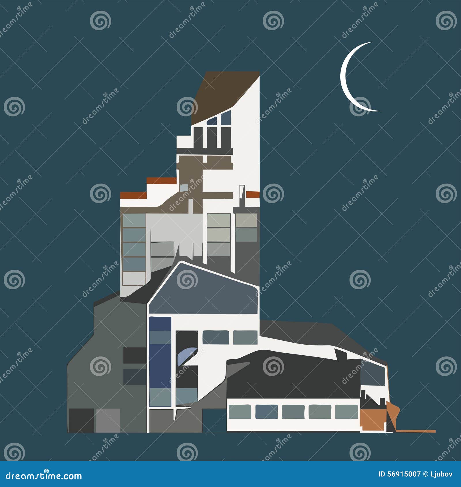 Modern business center. stock vector. Illustration of business - 56915007