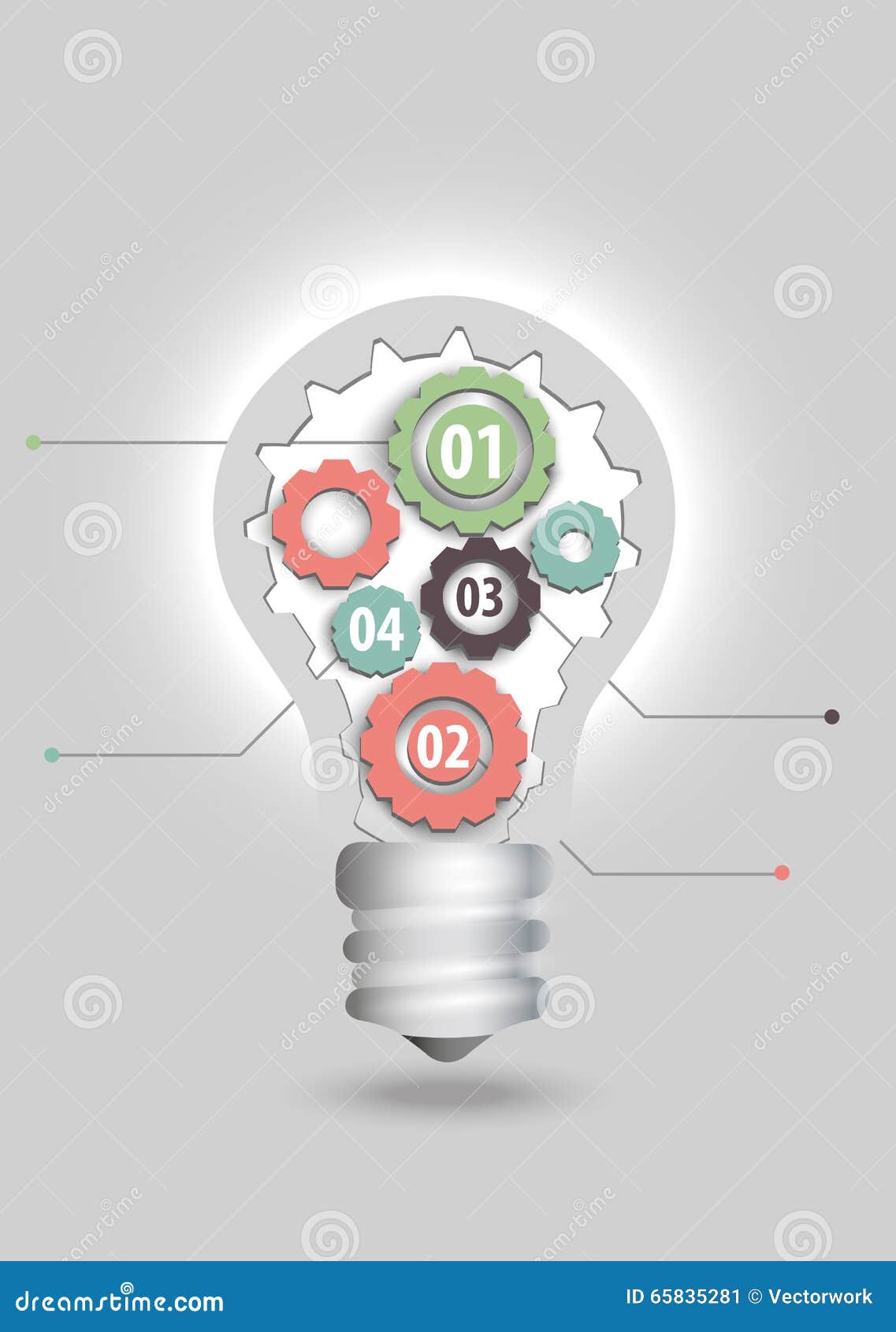 Modern Business Concept, Infographic Elements, Lightbulb Components of ...