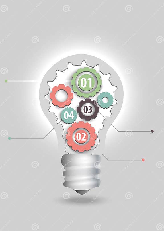 Modern Business Concept, Infographic Elements, Lightbulb Components of ...