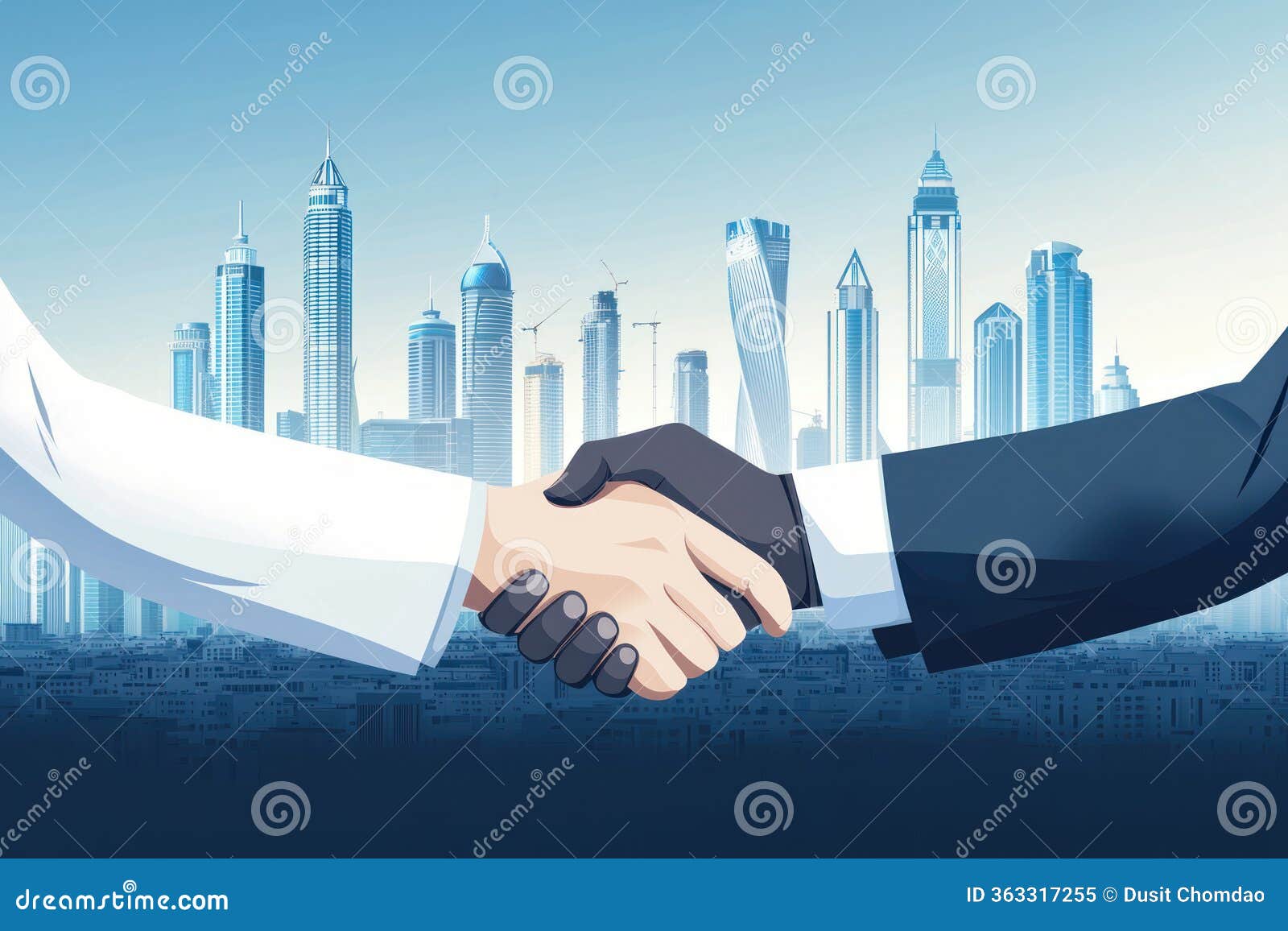 Modern Business Handshake Symbolizing Partnership in Real Estate ...