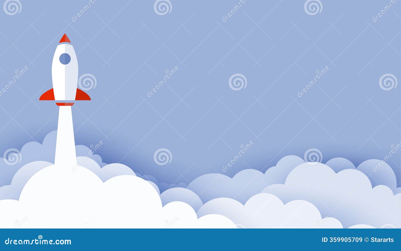 Modern Business Idea Booster Background with Paper Clouds and Text ...