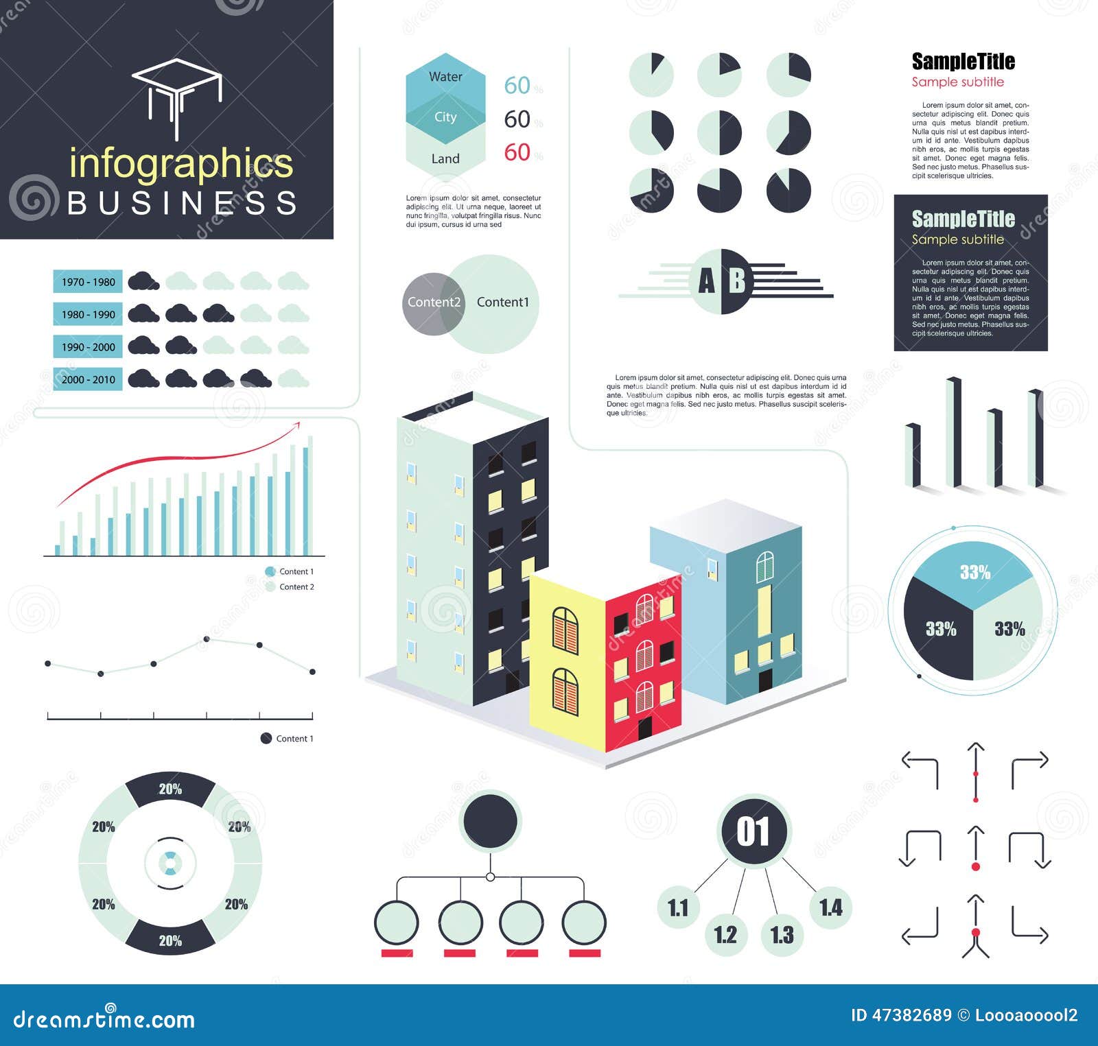 Modern Business Infographics Element Set. Vector Illustration Stock ...