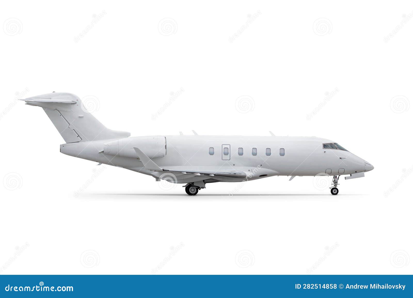 Modern Business Jet Isolated on White Background Stock Photo - Image of ...