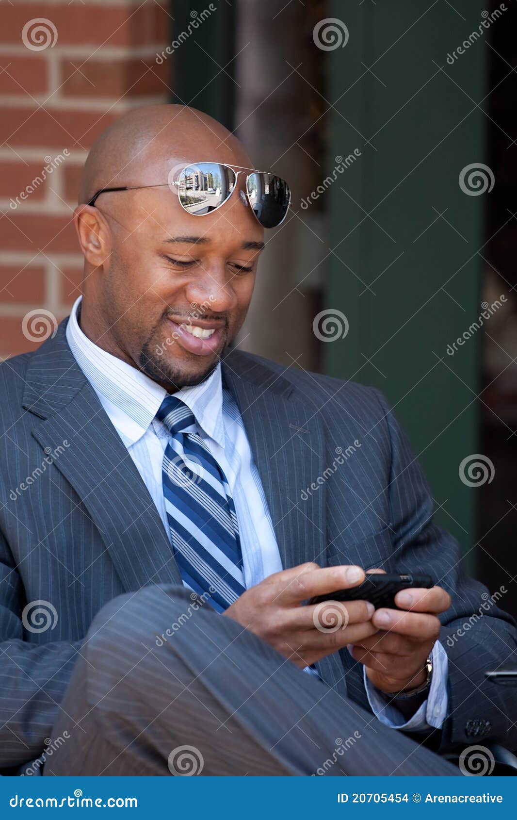 Modern Business Man Texting Stock Photo - Image of african, attractive ...