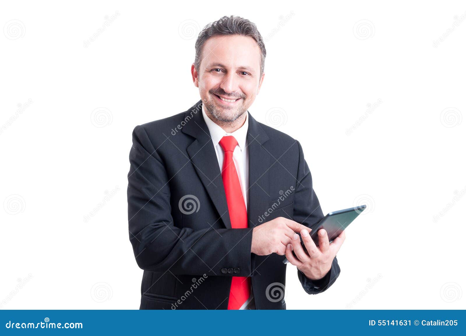 Modern Business Man Using Tablet Stock Image - Image of necktie, modern ...