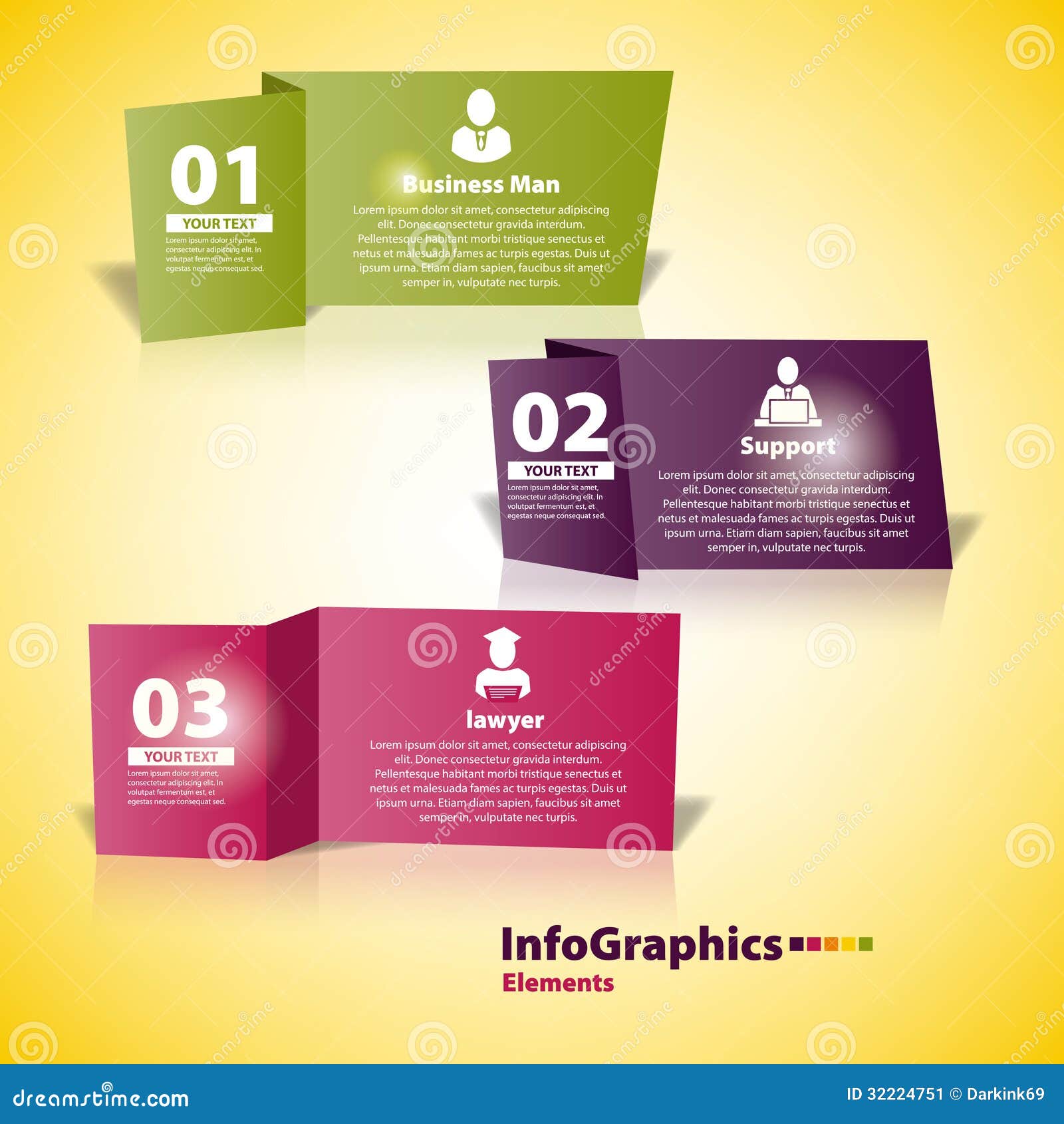 Modern Business Paper Cut Infographics Element Stock Vector ...