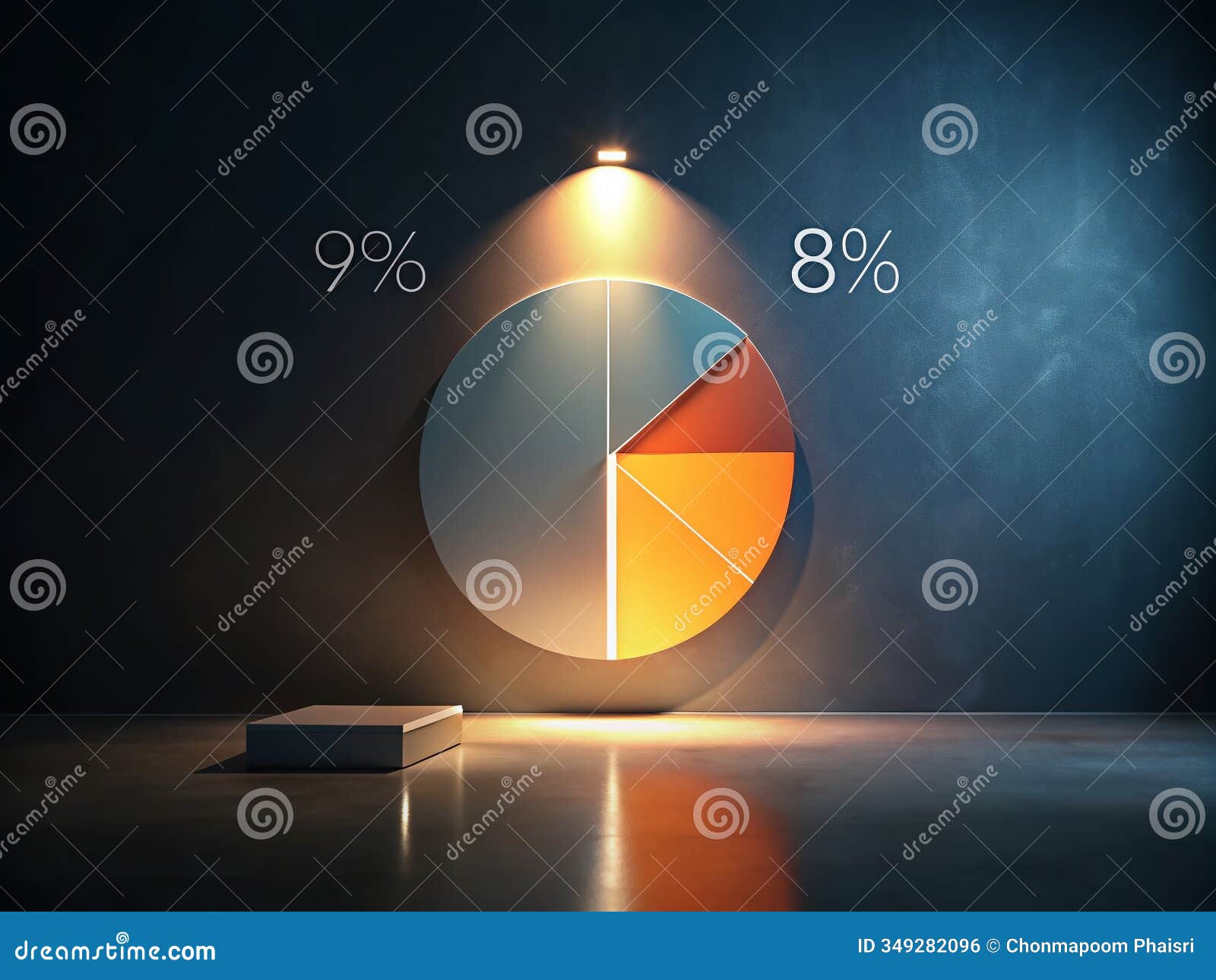 Modern Business Presentation Graphic 89 Pie Chart Outline in Minimalist ...