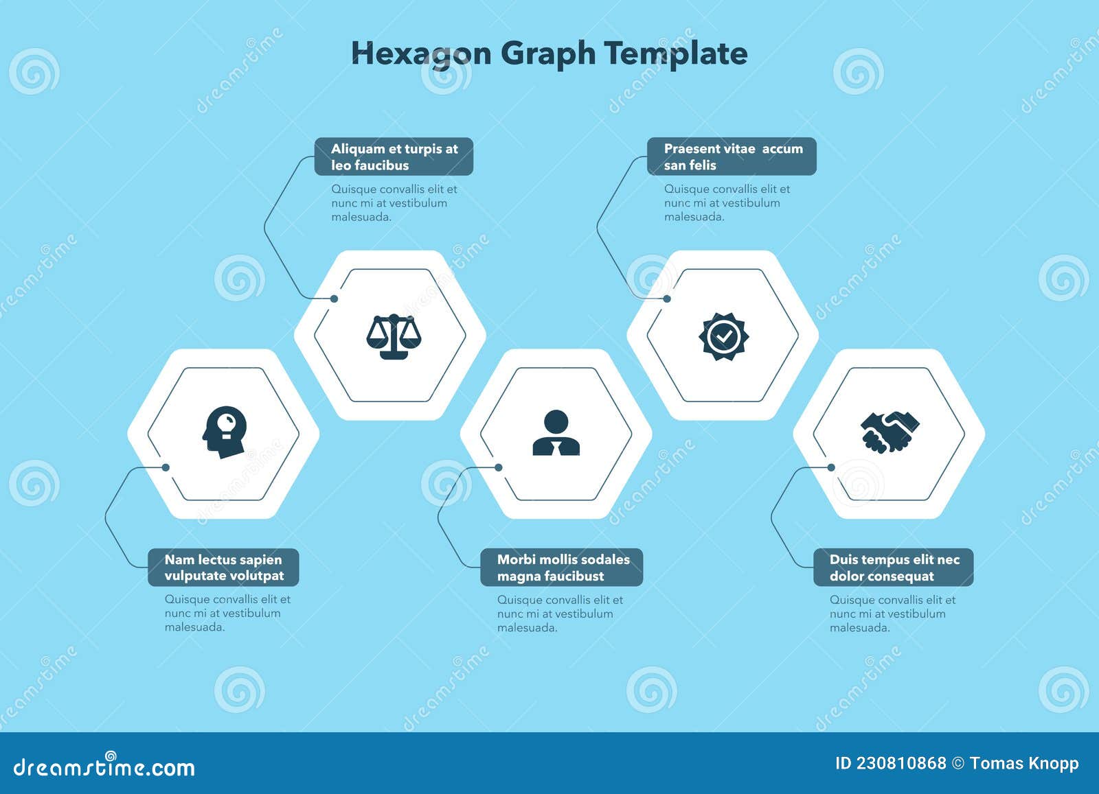 Modern Business Process Template with Five Hexagon Steps - Blue Version ... Modern Business Process Template with Five Hexagon Steps - Blue Version ...