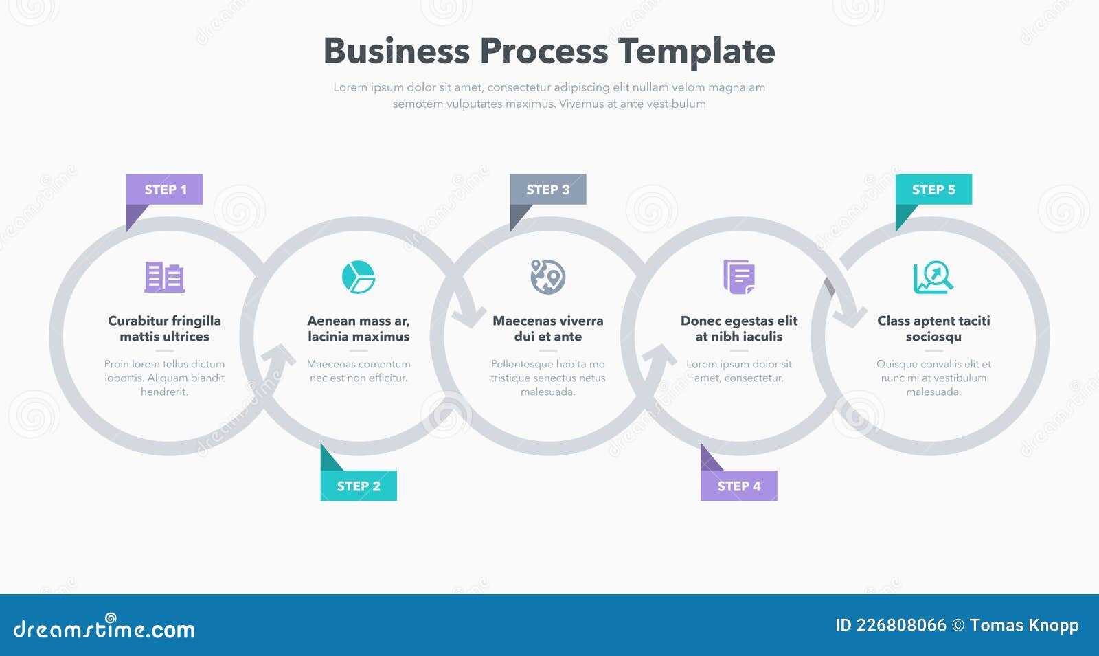 Modern Business Process Template with Five Steps Stock Vector ...