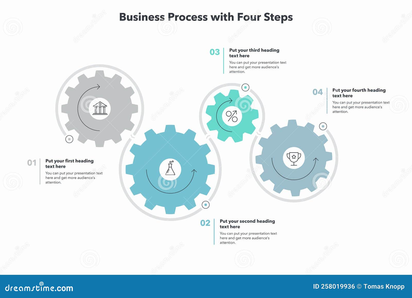 Modern Business Process Template with Four Colorful Steps Stock Vector ...