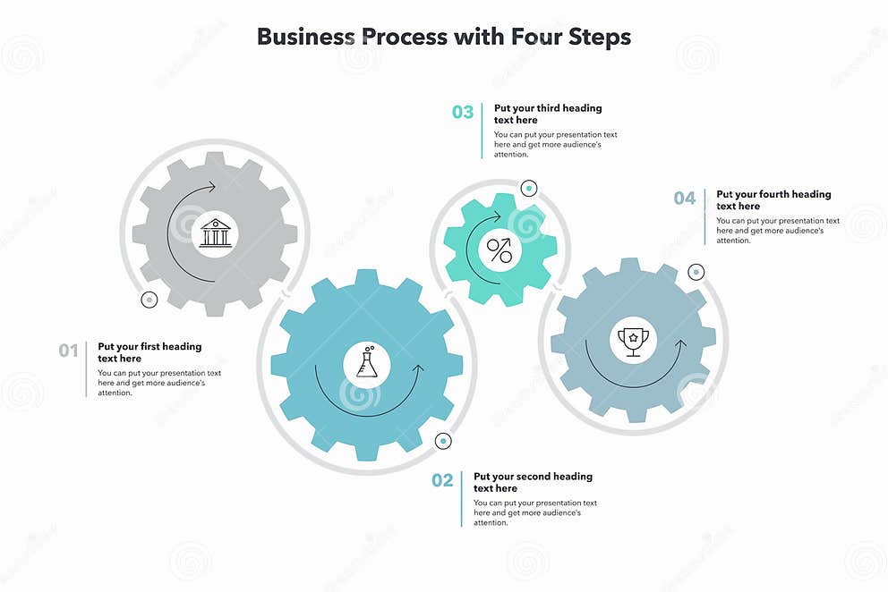 Modern Business Process Template with Four Colorful Steps Stock Vector ...