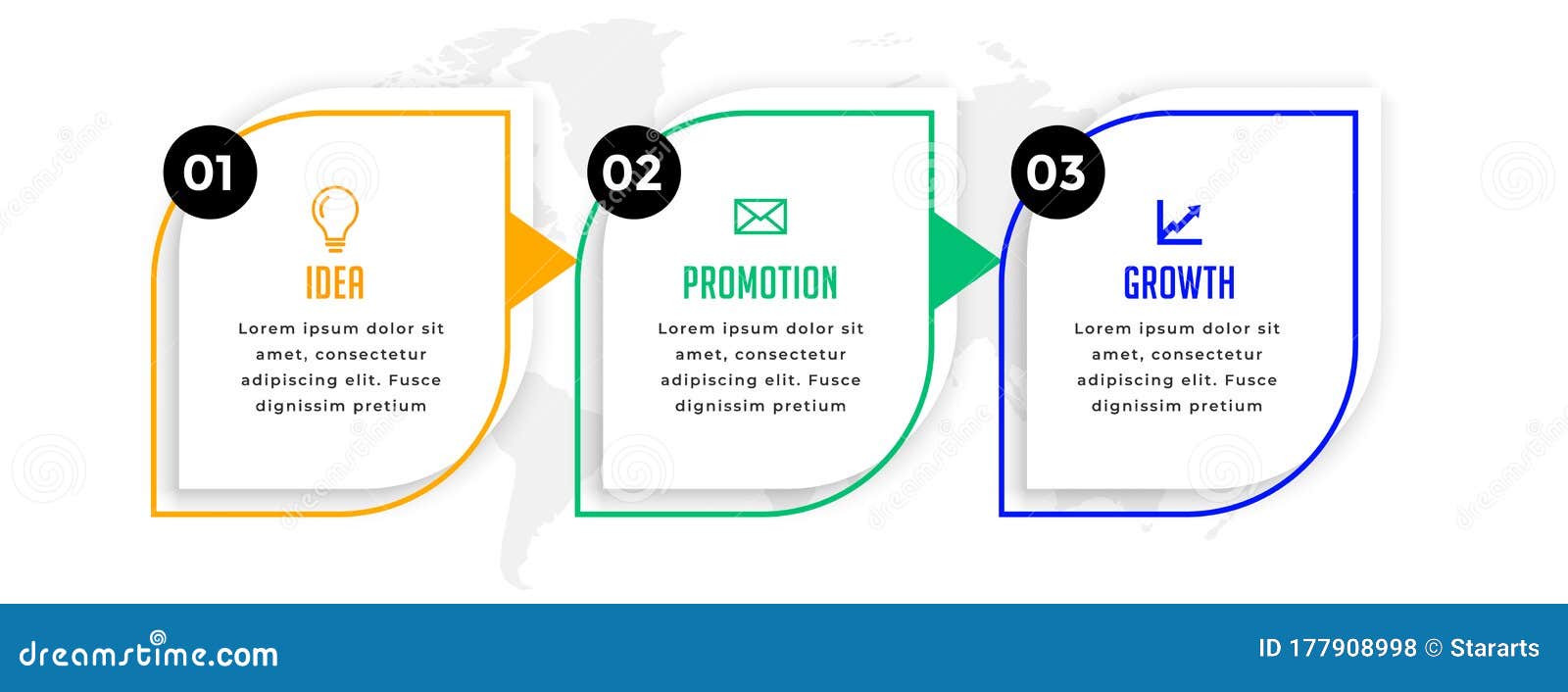 Modern Business Professional Infographic with Three Steps Stock Vector ...
