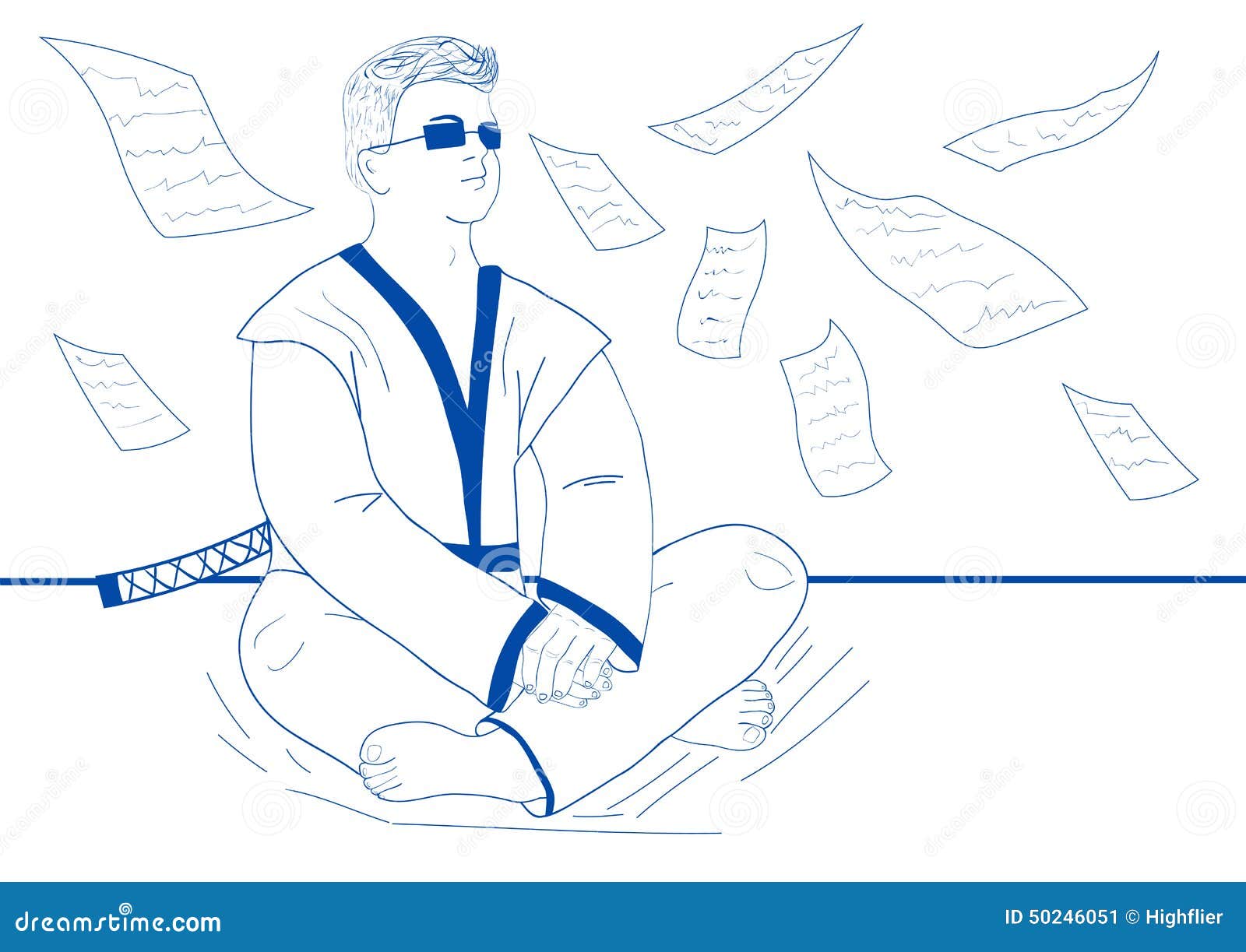 Modern Business Samurai in Lotus Pose. Vector Stock Vector ...