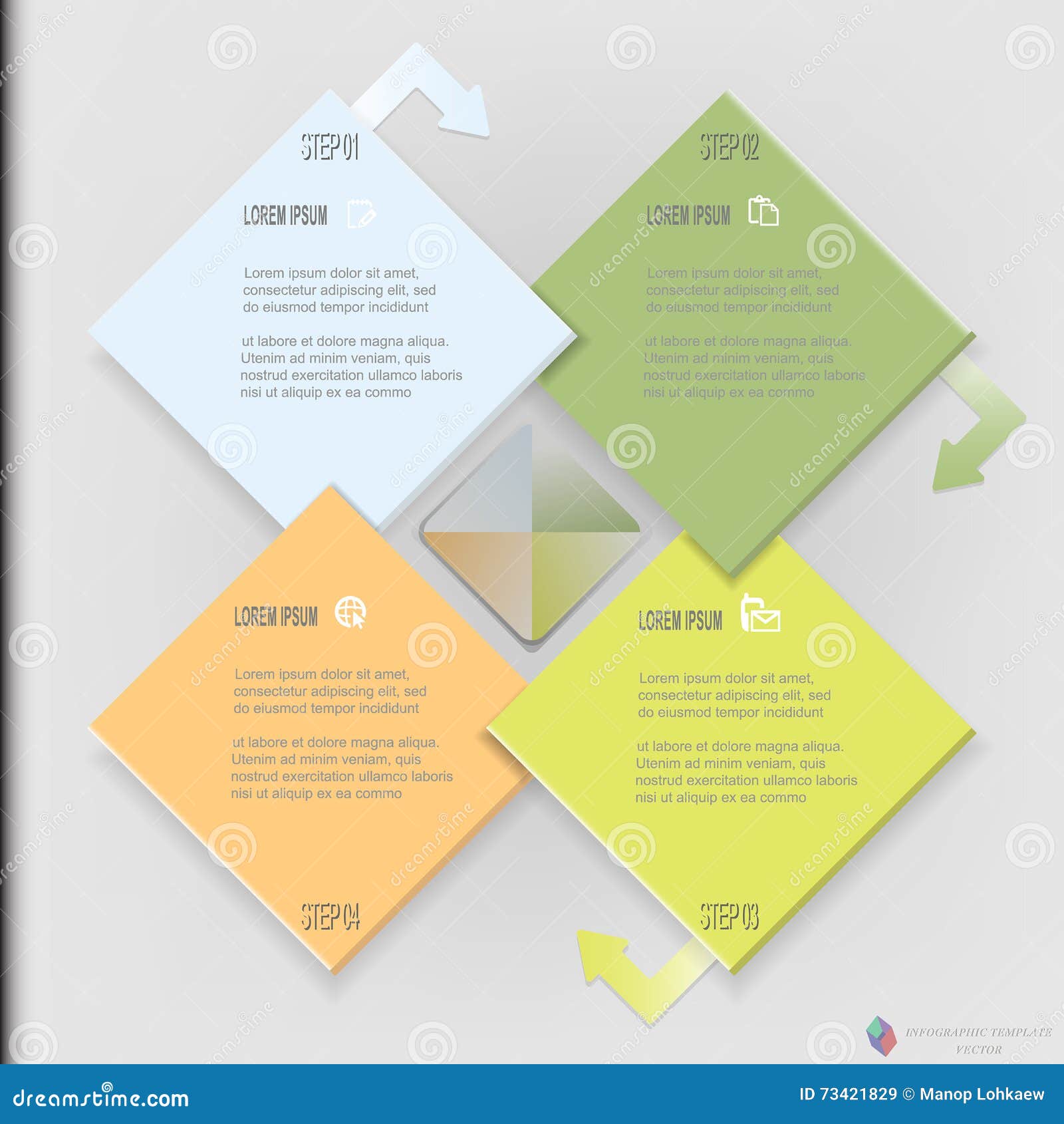 Modern Business Square Infographic Template Vector Stock Vector ...