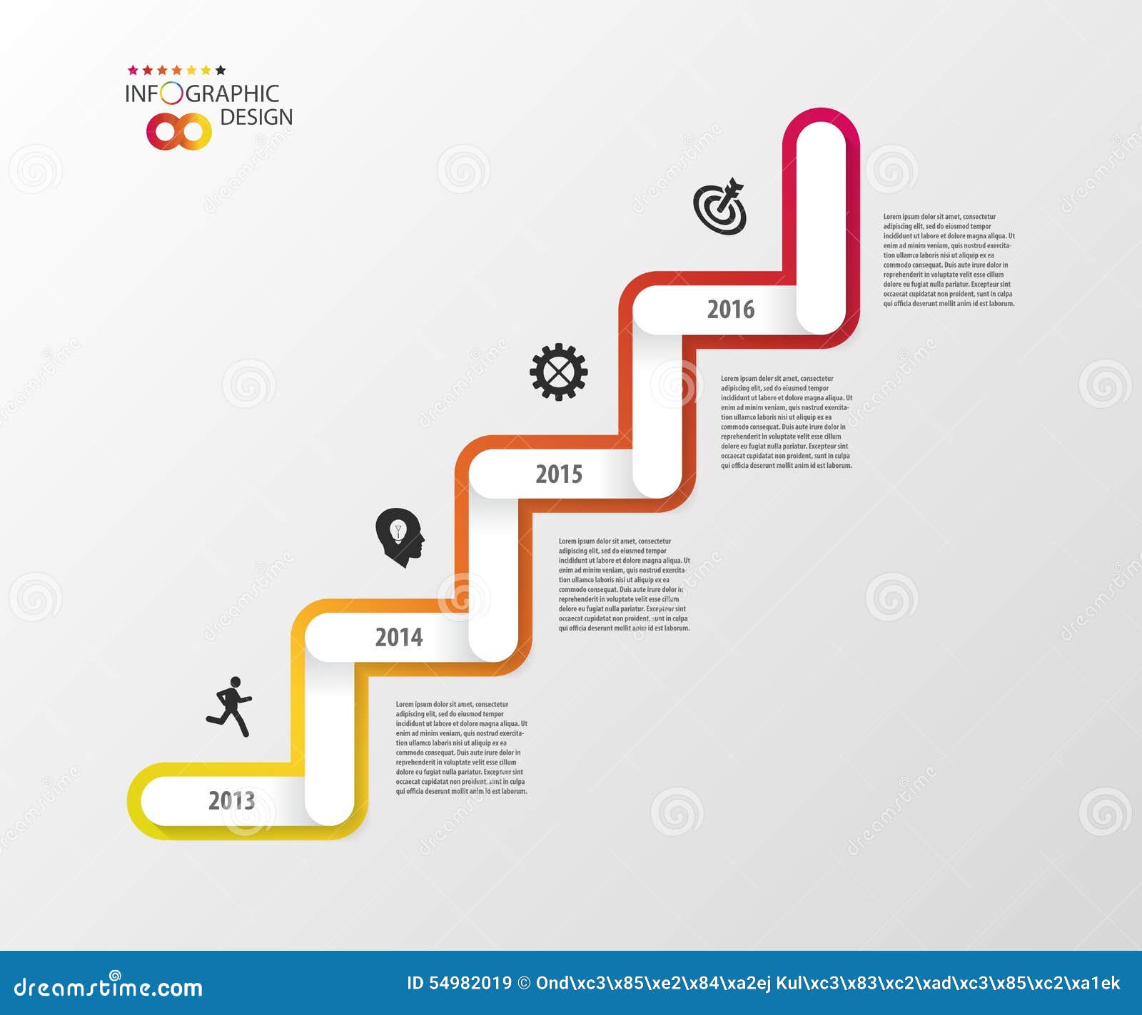 Stair Steps, Achievement Ladder, Timeline Infographics Template, Start ...