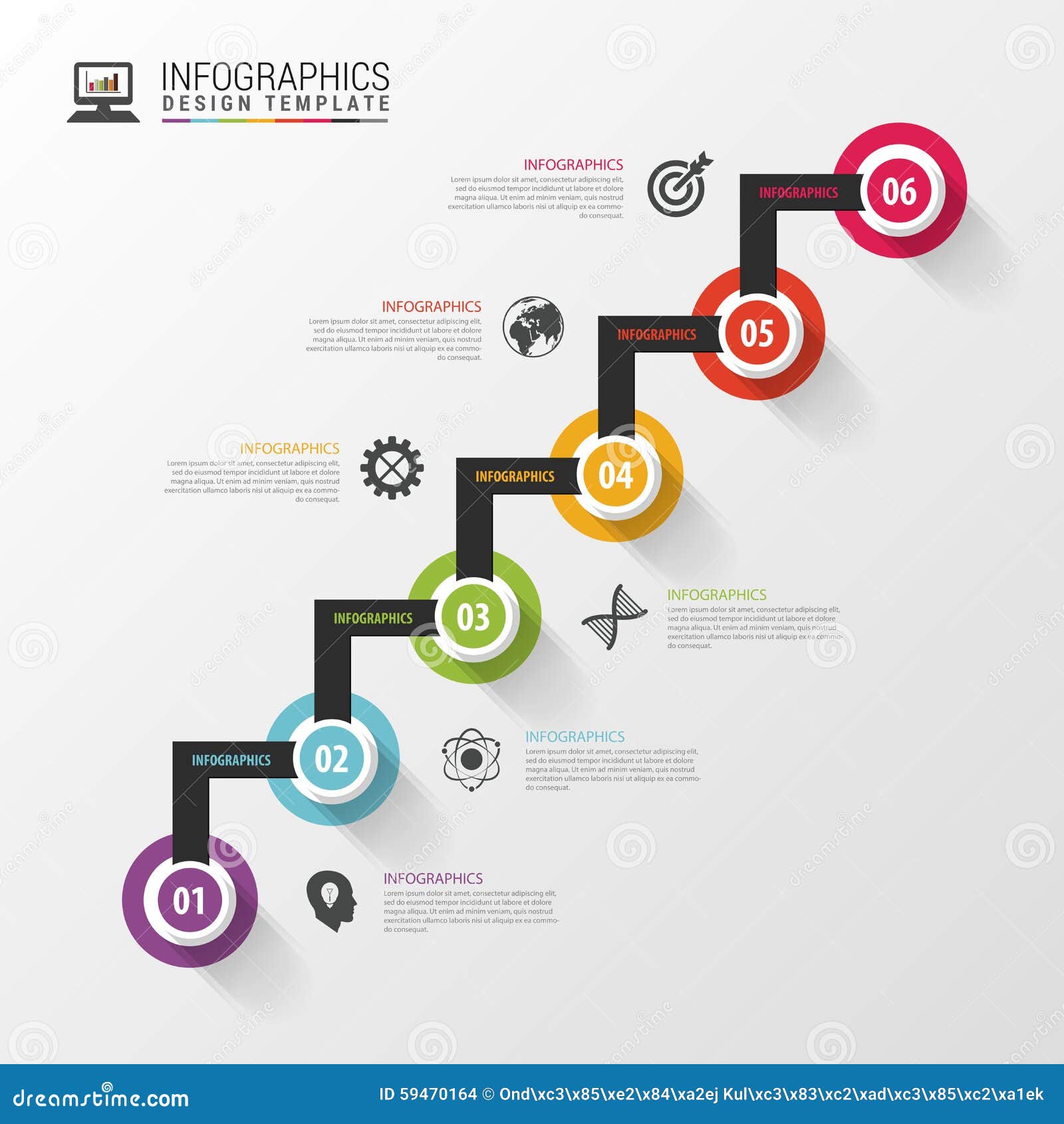 Modern Business Step by Step Options. Infographic Design Template Stock ...