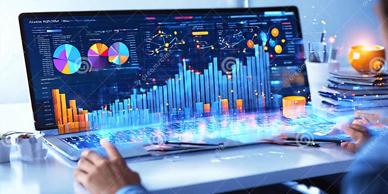 Modern Business Strategy: Analysis of Data and Development Statistics Stock Illustration ...