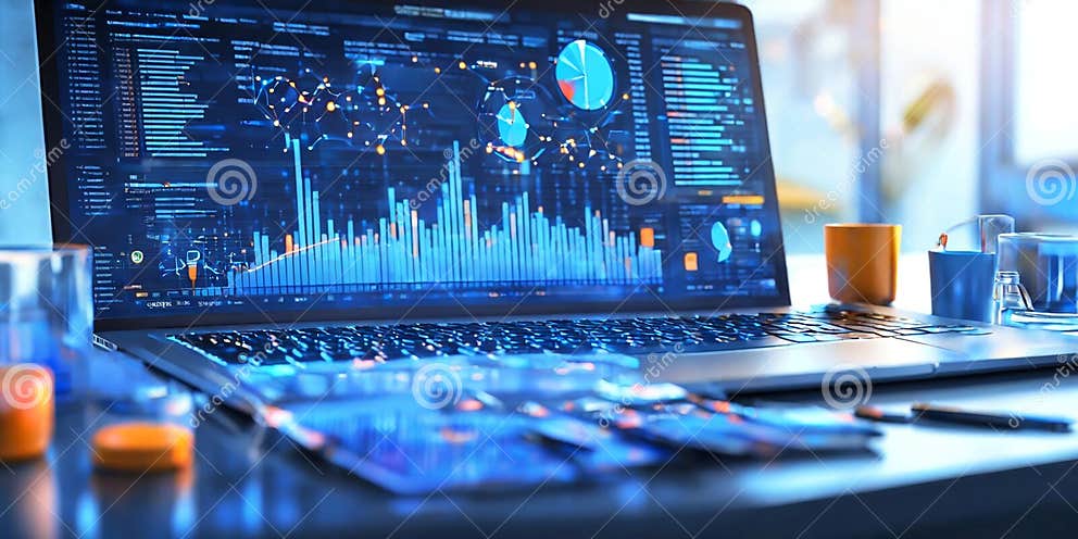 Modern Business Strategy: Analysis of Data and Development Statistics Stock Illustration ...