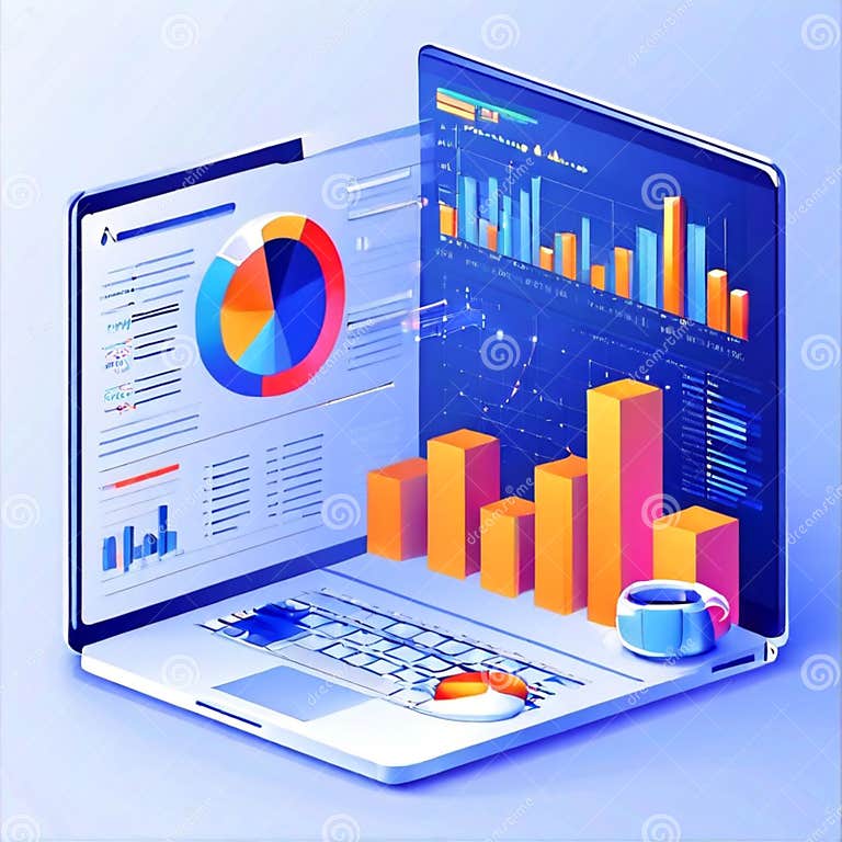Modern Business Strategy: Analysis of Data and Development Statistics Stock Illustration ...