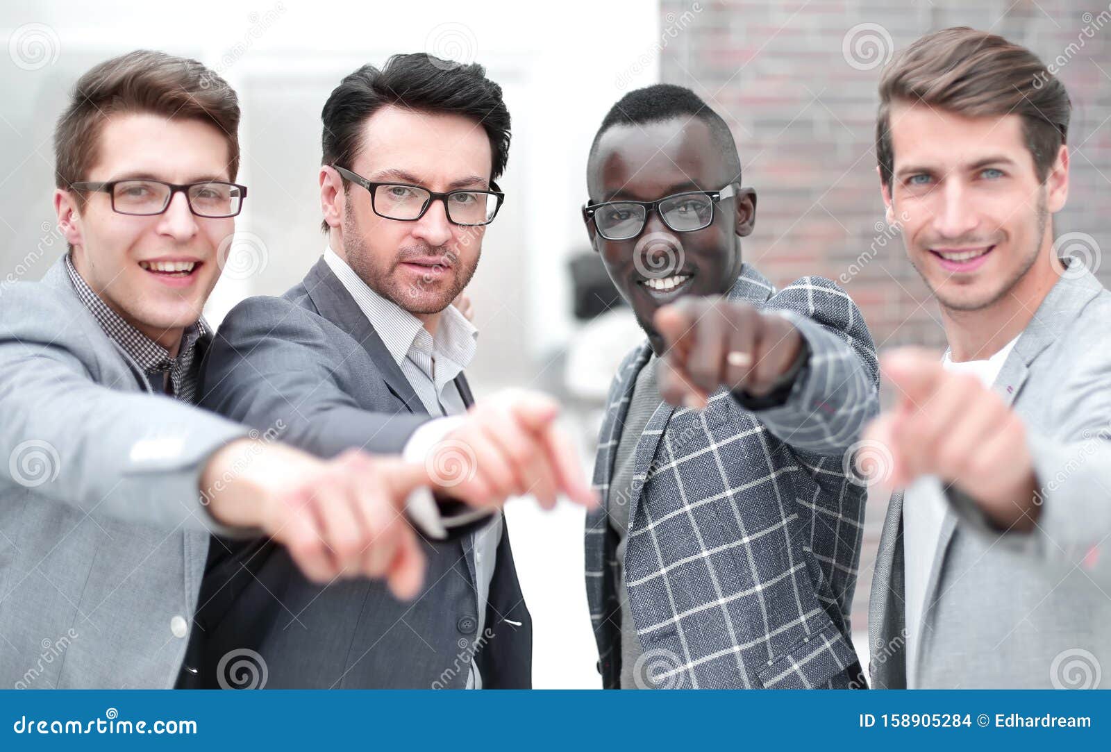 Modern Business Team Pointing at You. Stock Photo - Image of direction ...