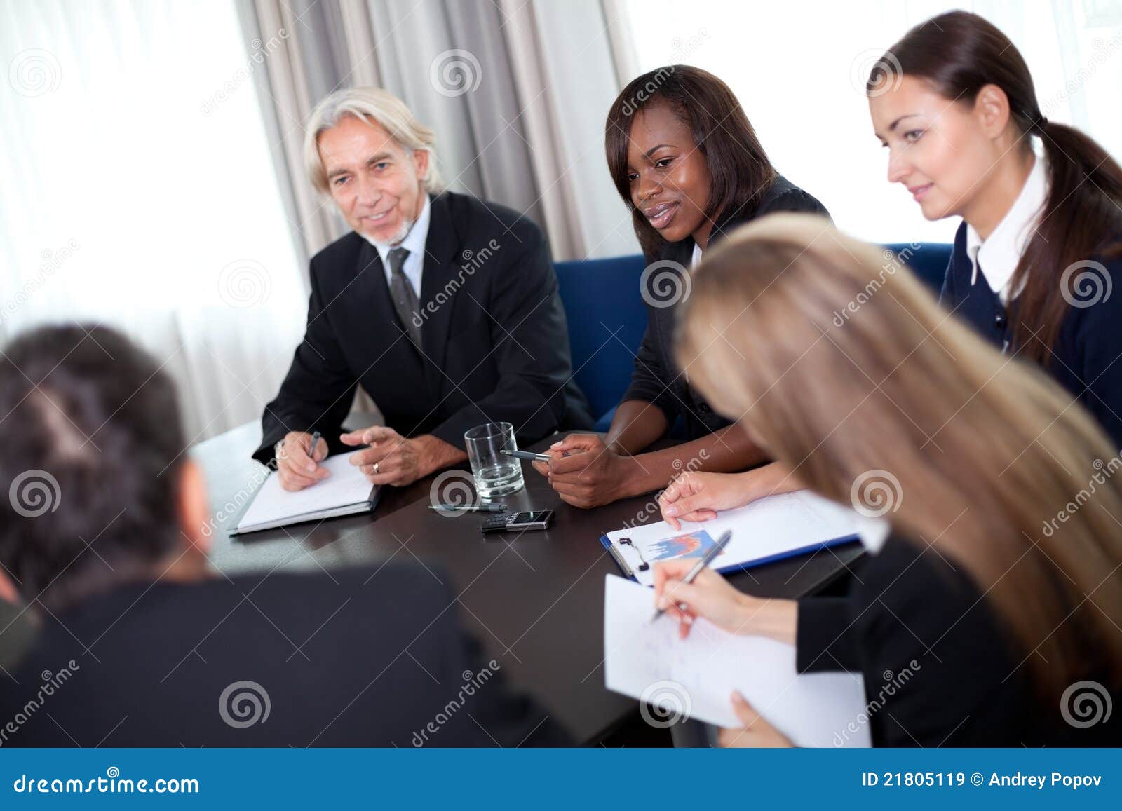 Modern Business Team Writing Notes Stock Image - Image of office ...