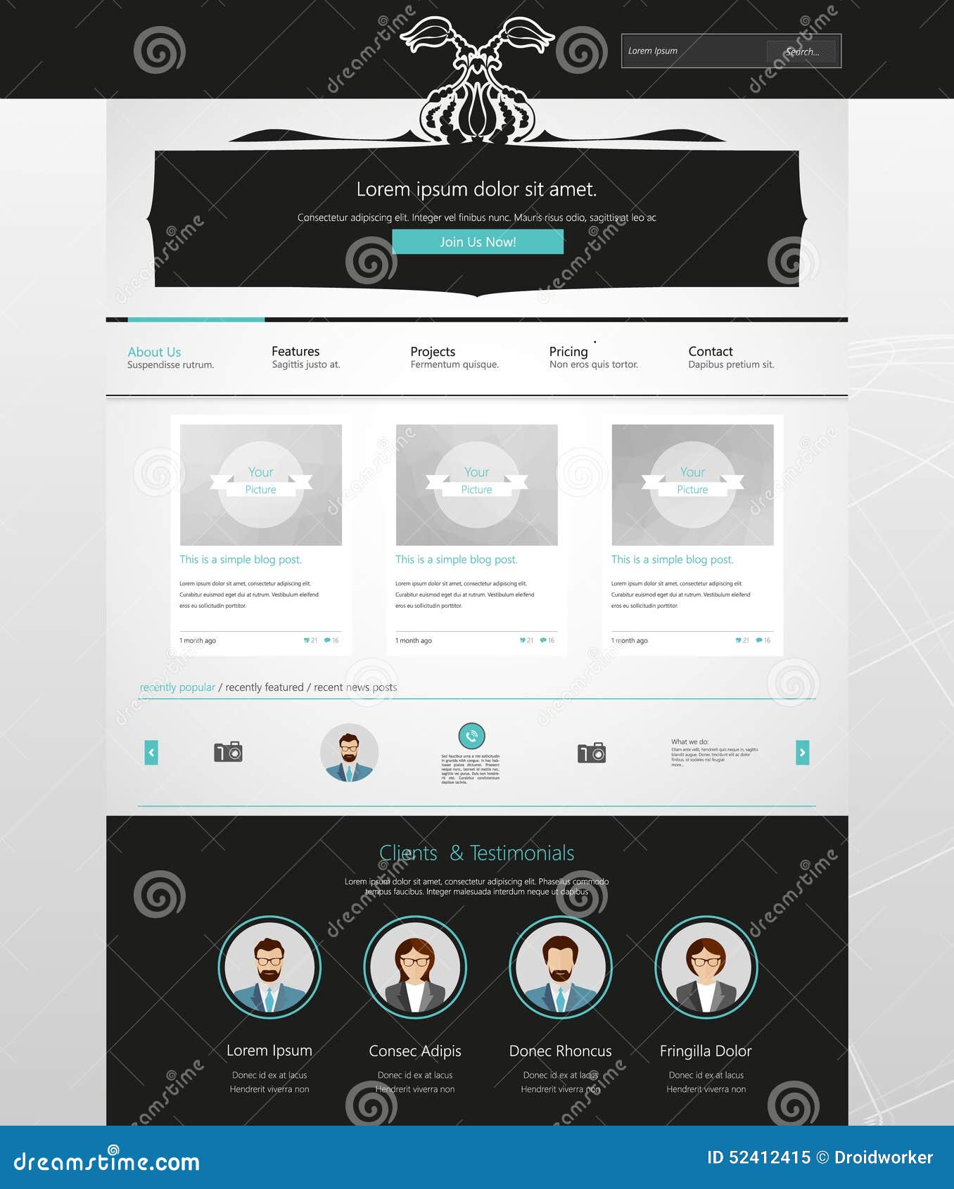 Modern Business Website Template Design Stock Vector - Illustration of ...