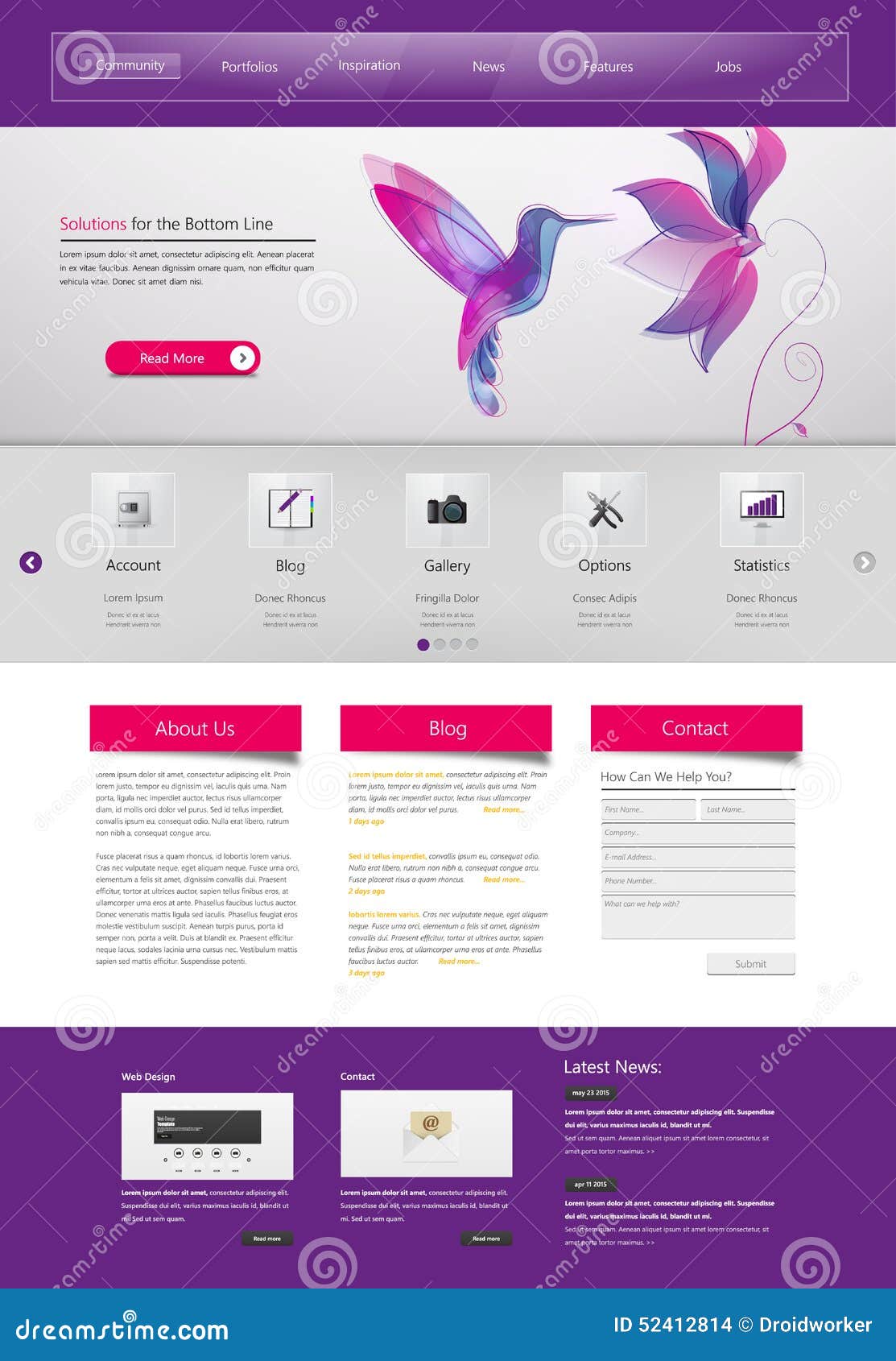 Modern Business Website Template Design Stock Vector - Illustration of ...