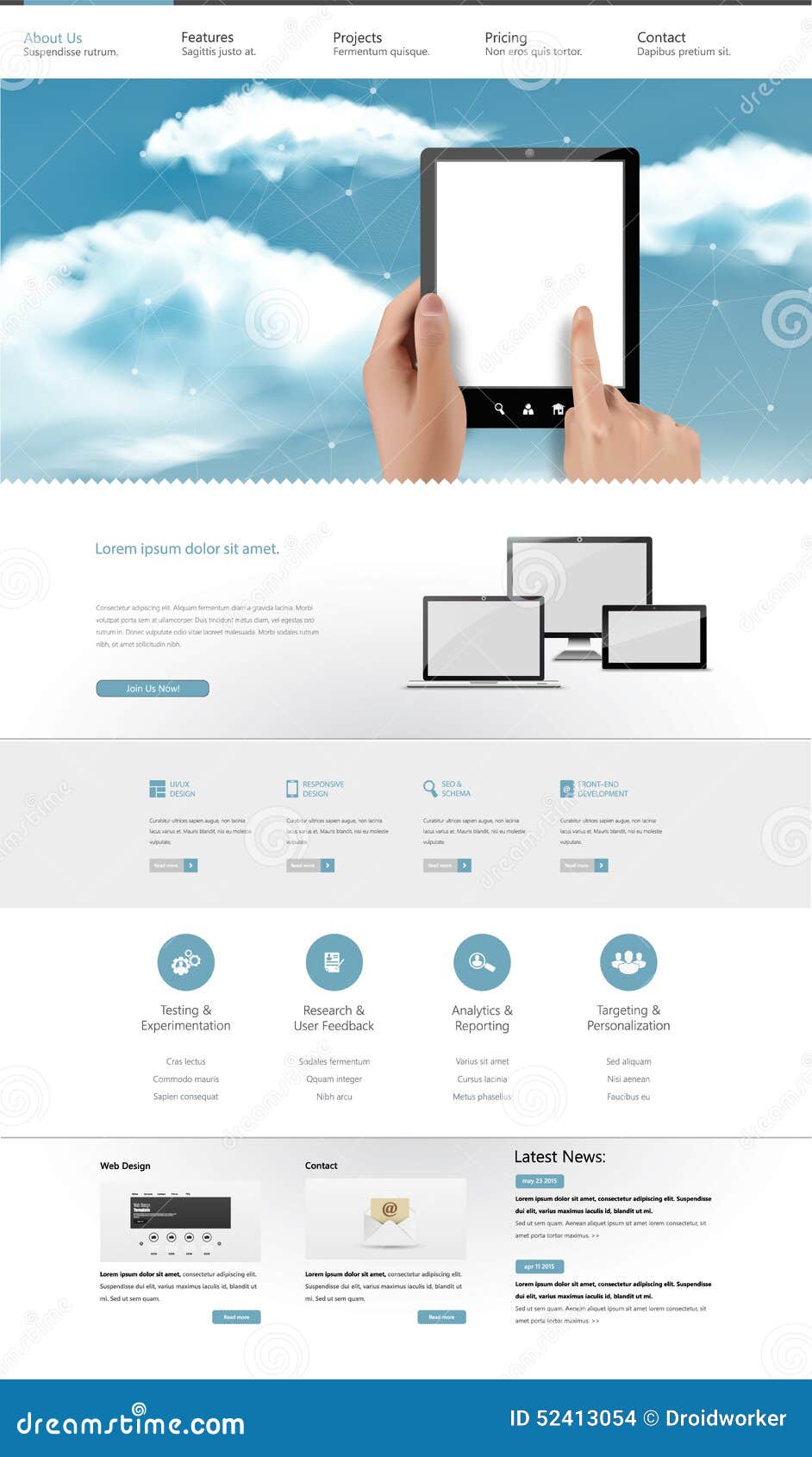 Modern Business Website Template Design Stock Vector - Illustration of ...