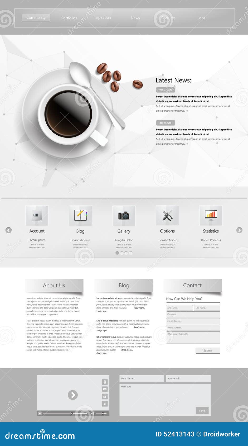 Modern Business Website Template Design Stock Vector - Illustration of ...