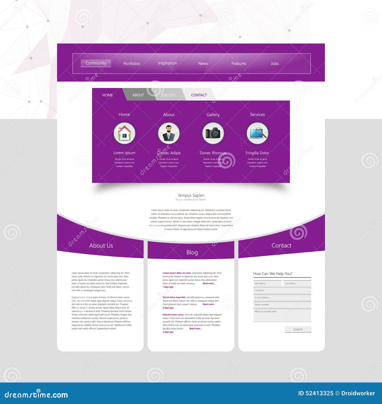 Modern Business Website Template Design Stock Vector - Illustration of ...