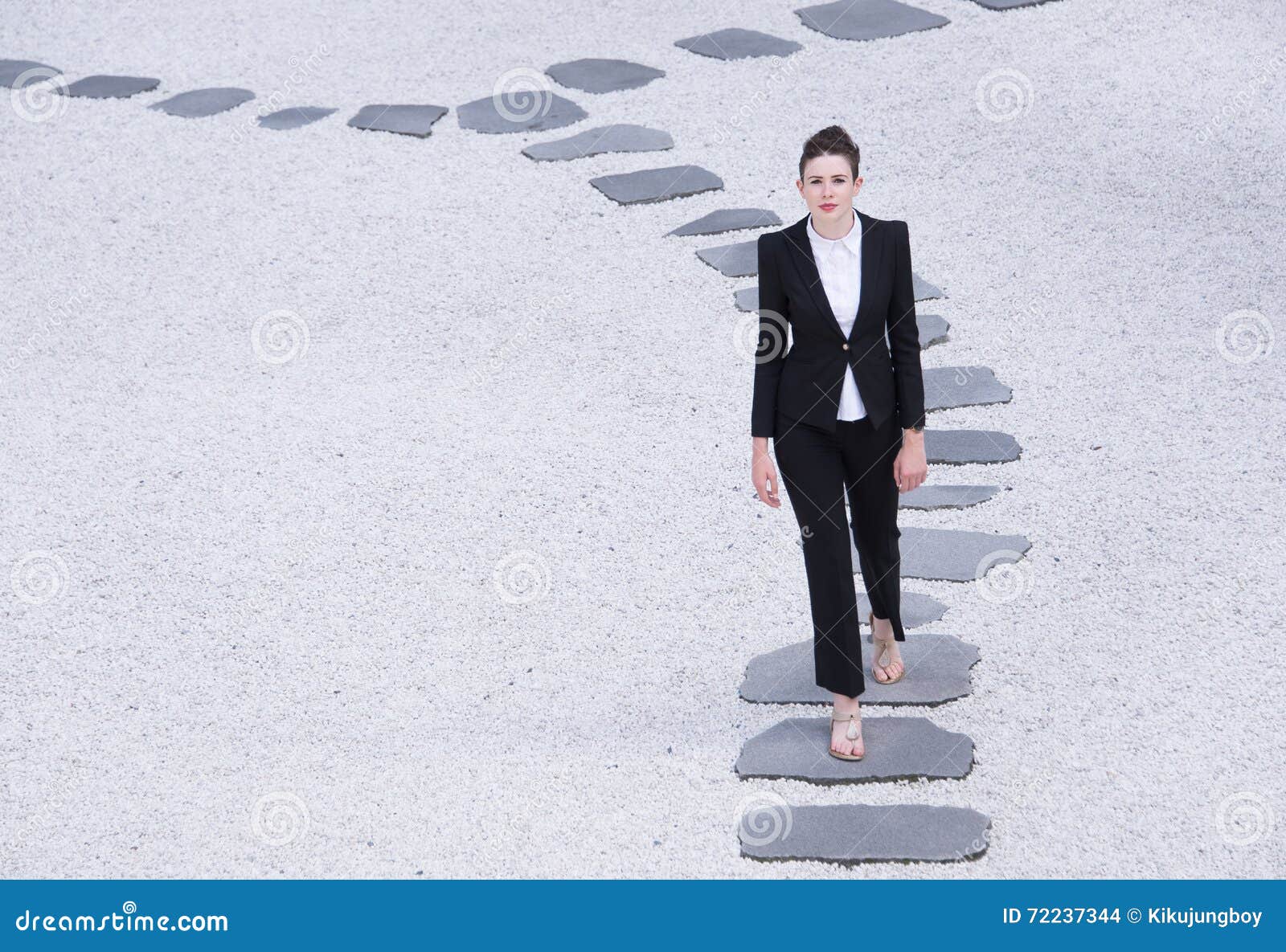 Modern Business Woman Walking on the Path Stock Photo - Image of people ...