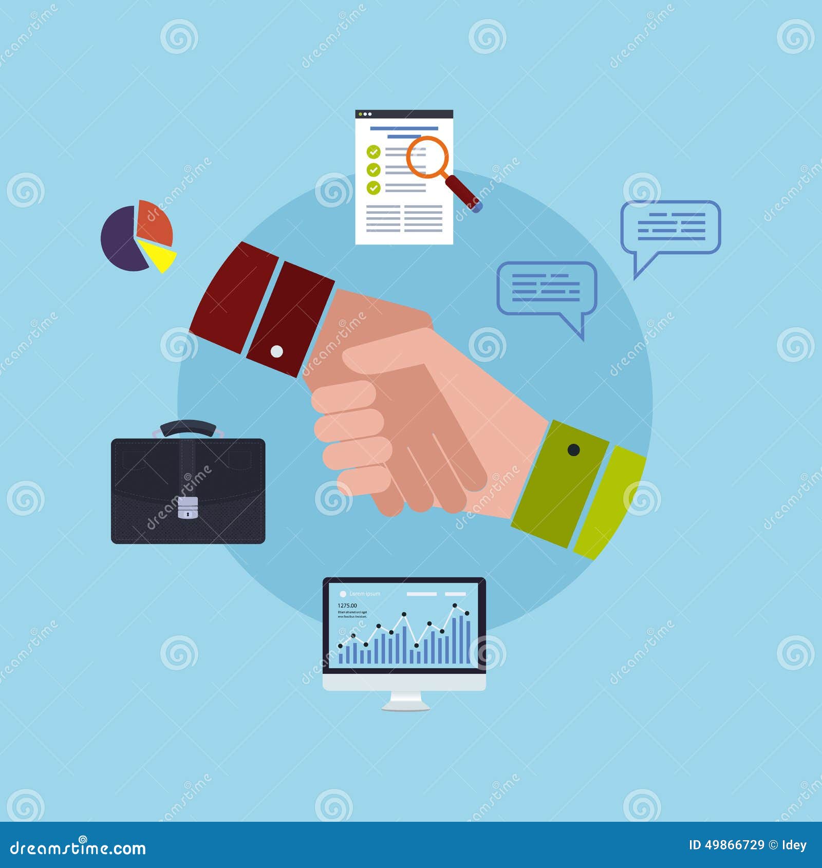 Modern Business Working Elements Stock Vector - Illustration of ...