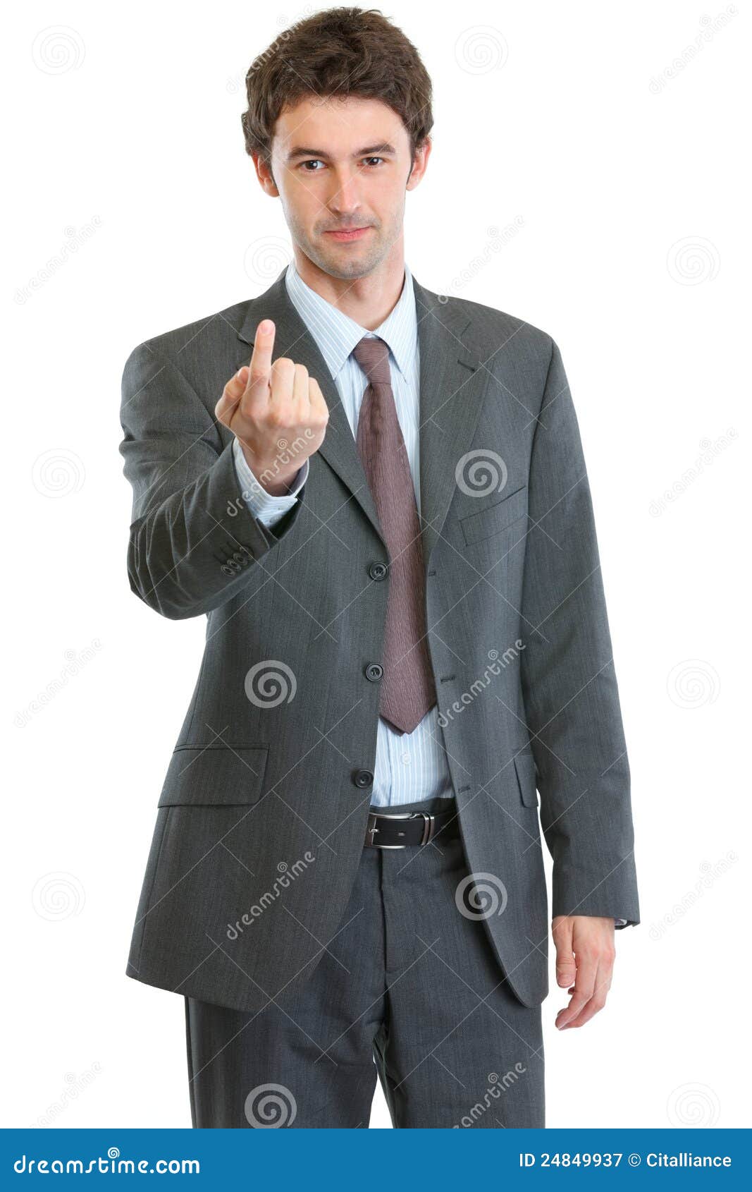 Modern Businessman Beckoning with Finger Stock Image - Image of male ...