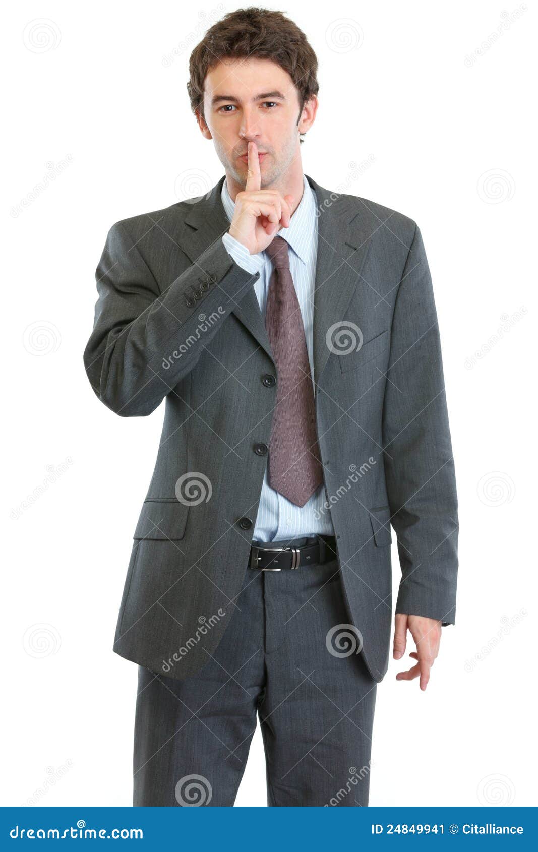 Modern Businessman Showing Shh Gesture Stock Image - Image of hush ...