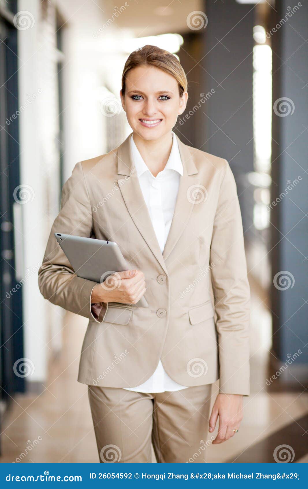 Modern Businesswoman Walking Stock Photo - Image of fresh, blond: 26054592