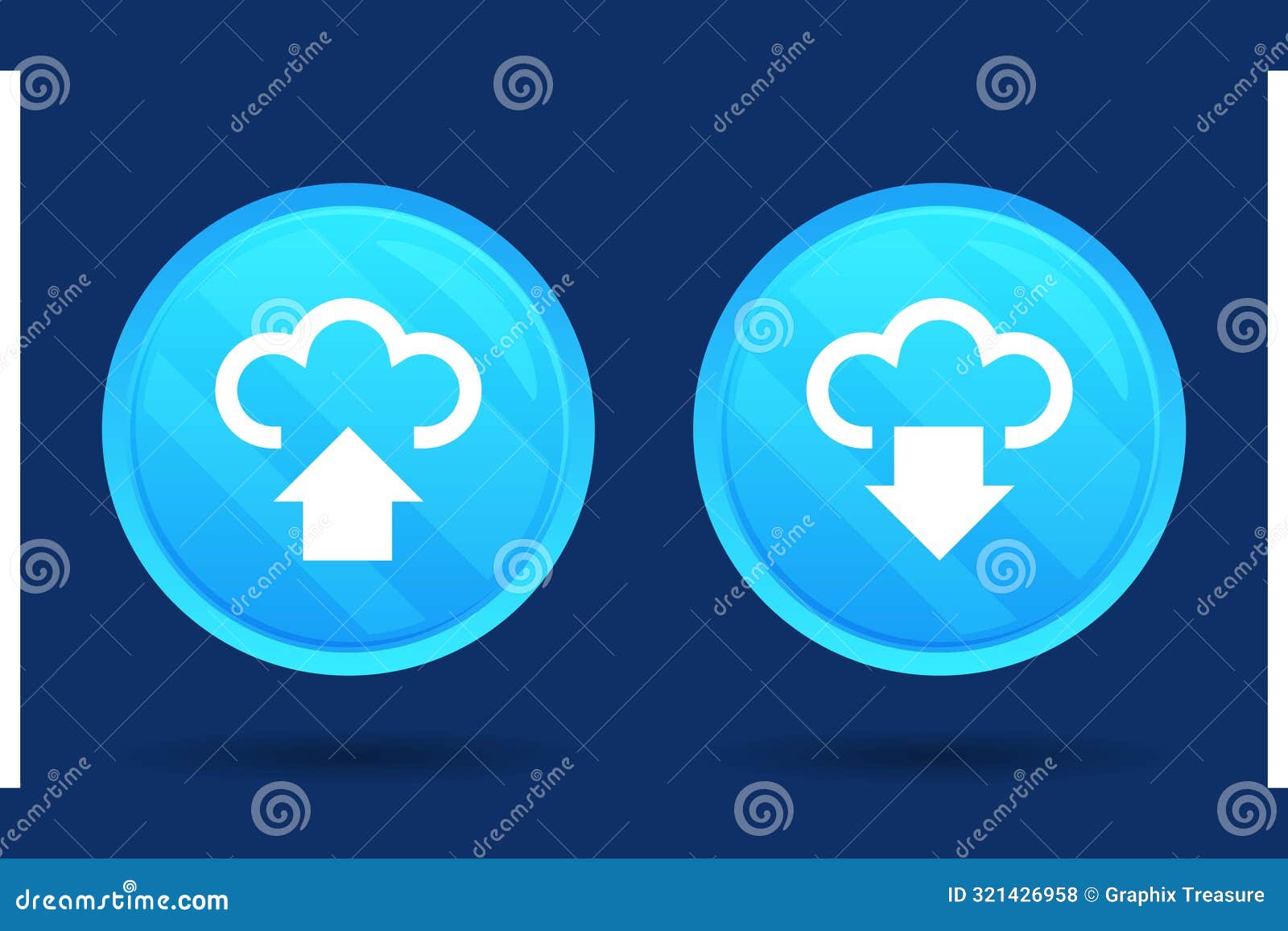 Modern Button with Download and Upload Concept Design. Load Internet ...