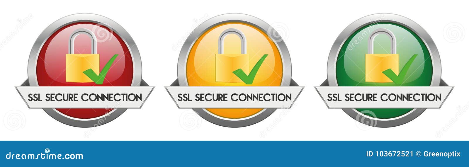 Modern Button Vector Ssl Secure Connection Stock Vector Illustration