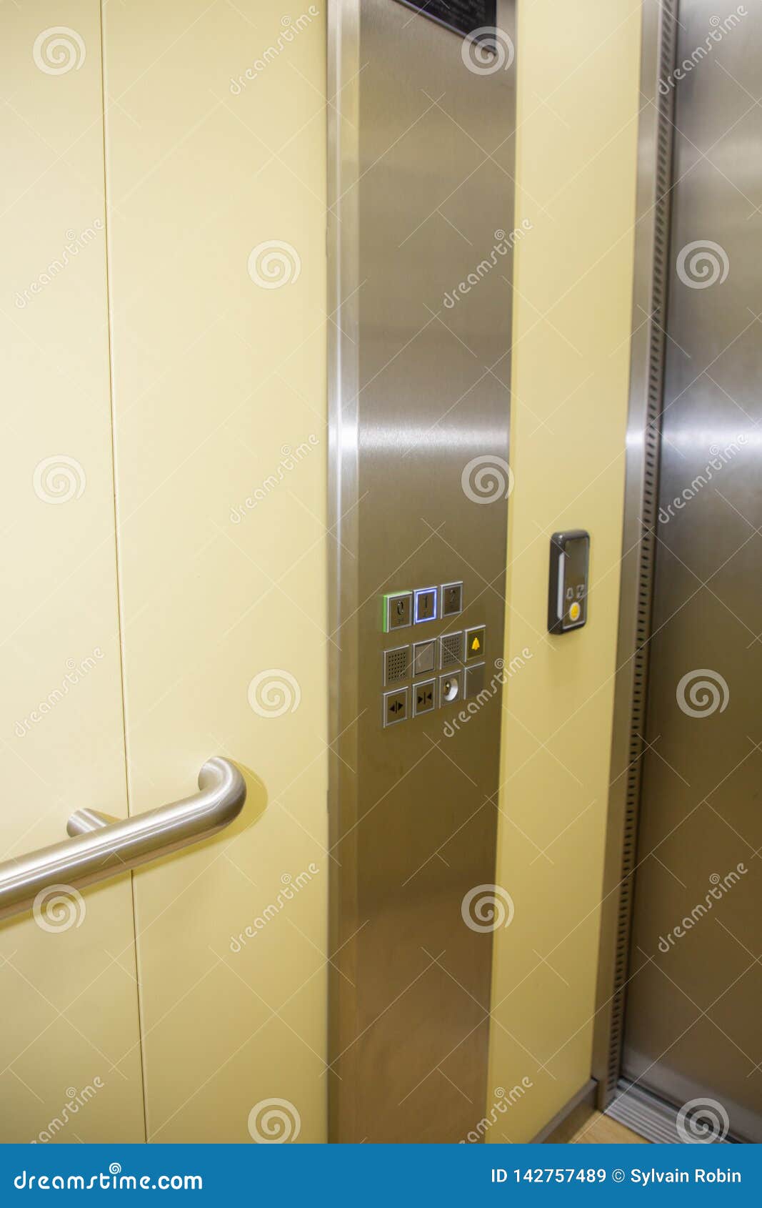 Modern Buttons Elevator Interior and Exterior Alloy Yellow Silver Stock ...
