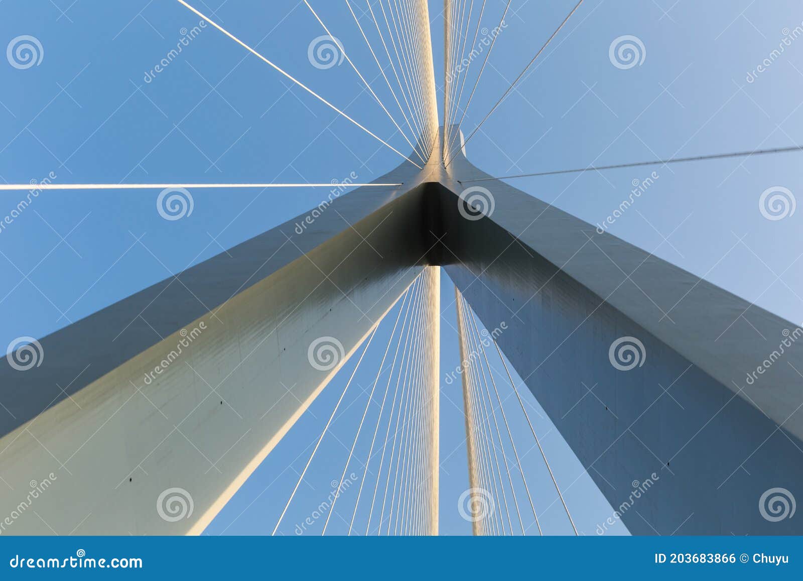 Modern Cable-stayed Bridge Closeup Stock Photo - Image of china ...